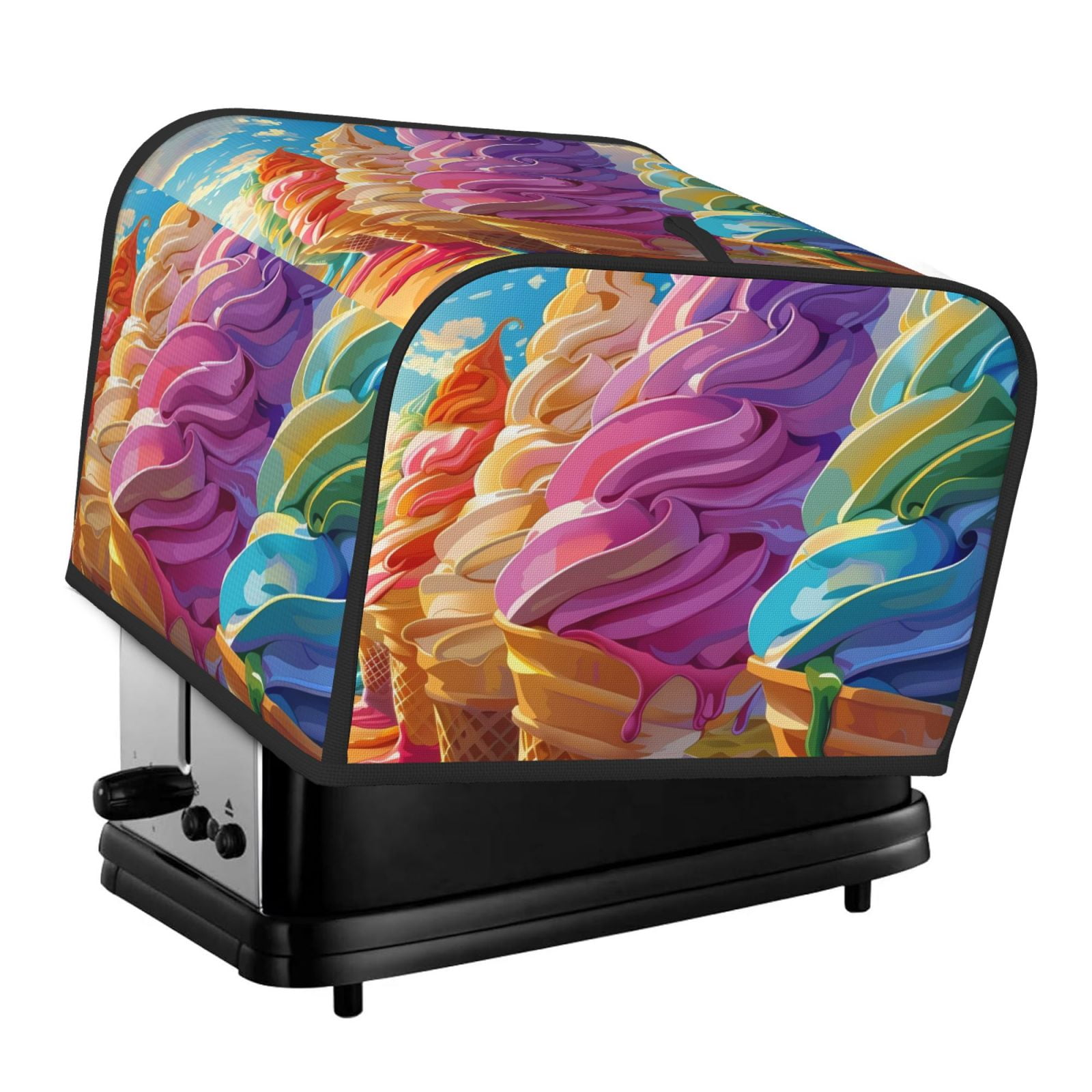Haiem Rainbow Melting Ice Cream Print Toaster Covers 4 Slice Wide Slot ...