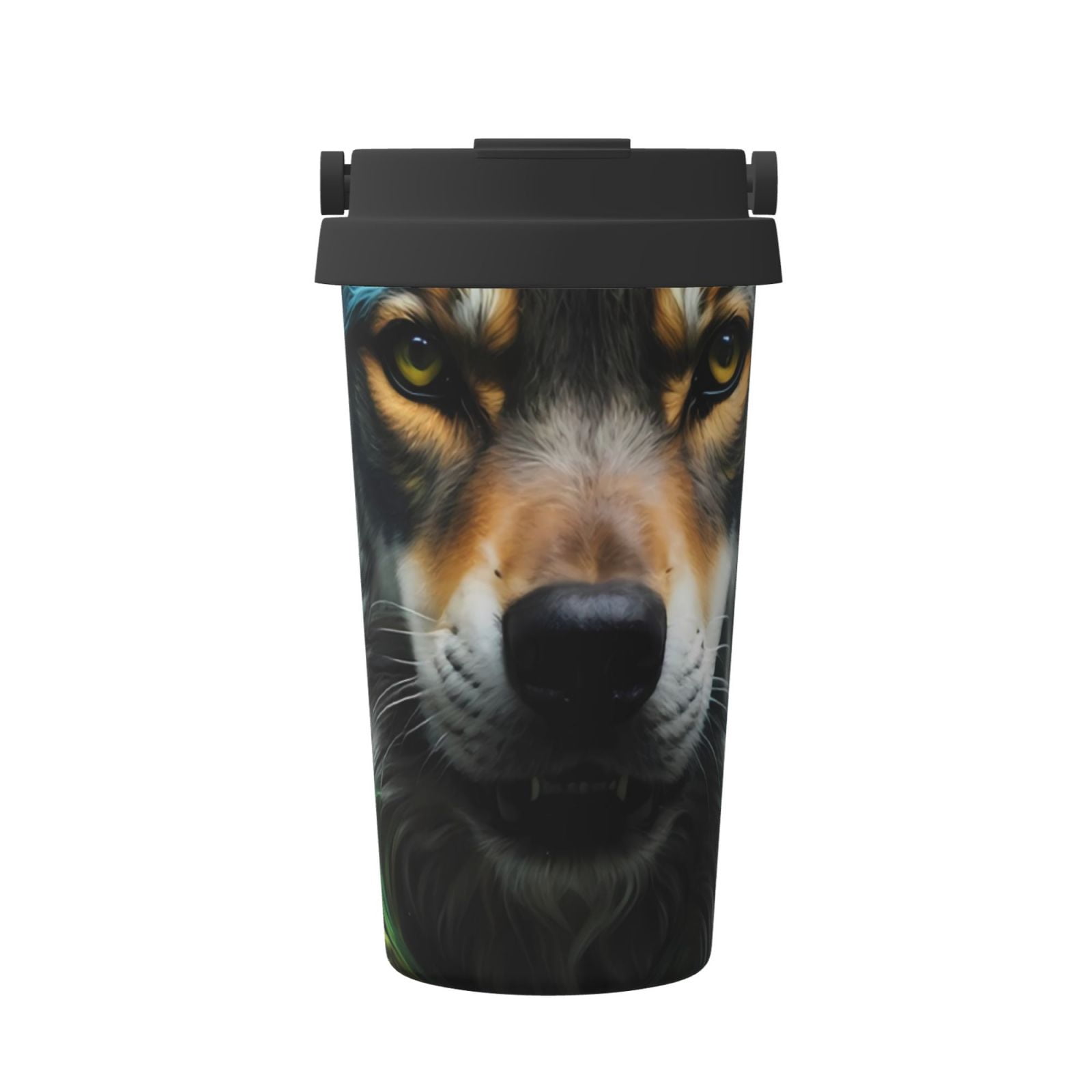 Haiem Realistic Style Colorful Wolf Printed Stainless Steel Vacuum ...