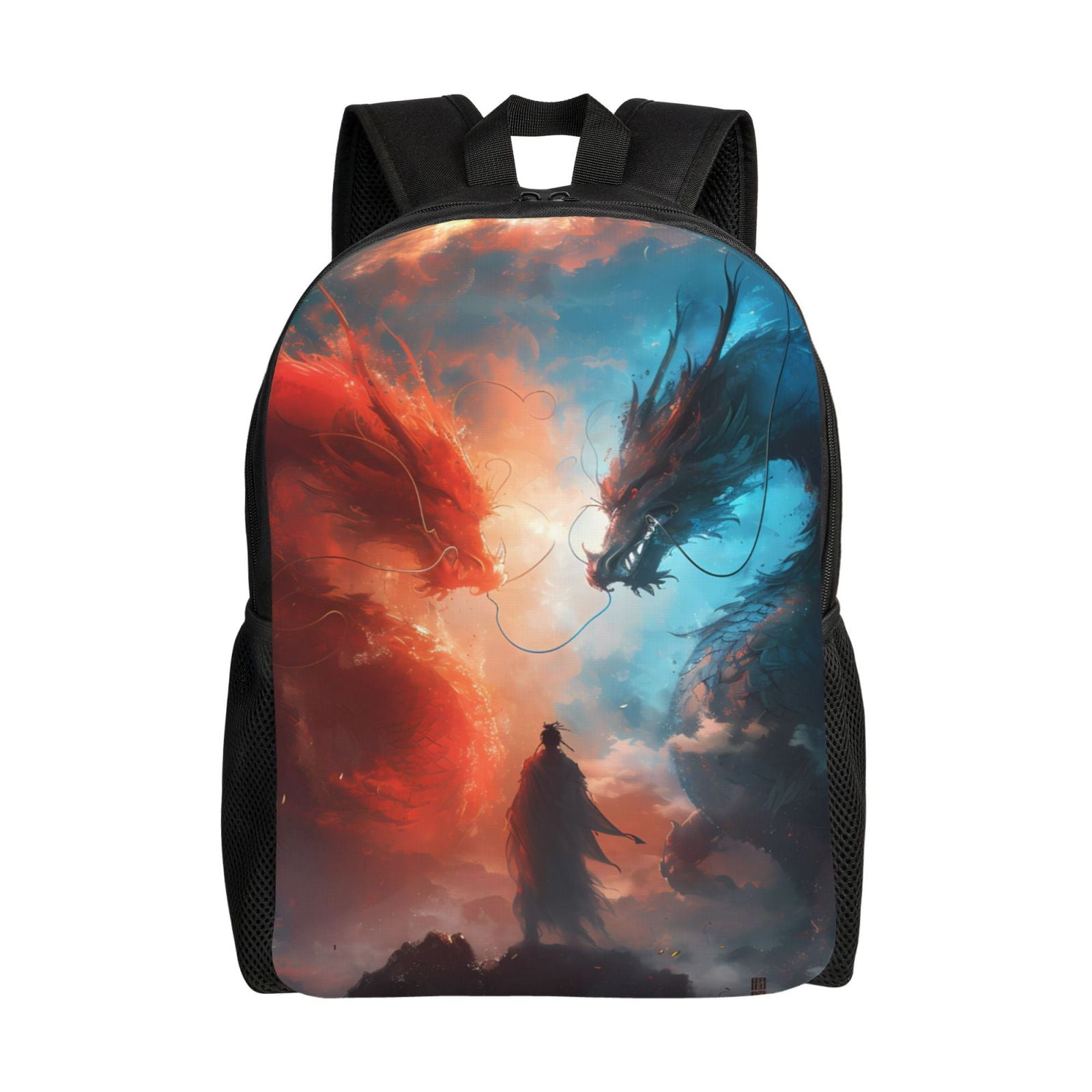 Haiem Red And Blue Sky Dragon Backpack - Stylish and Durable 15-inch ...