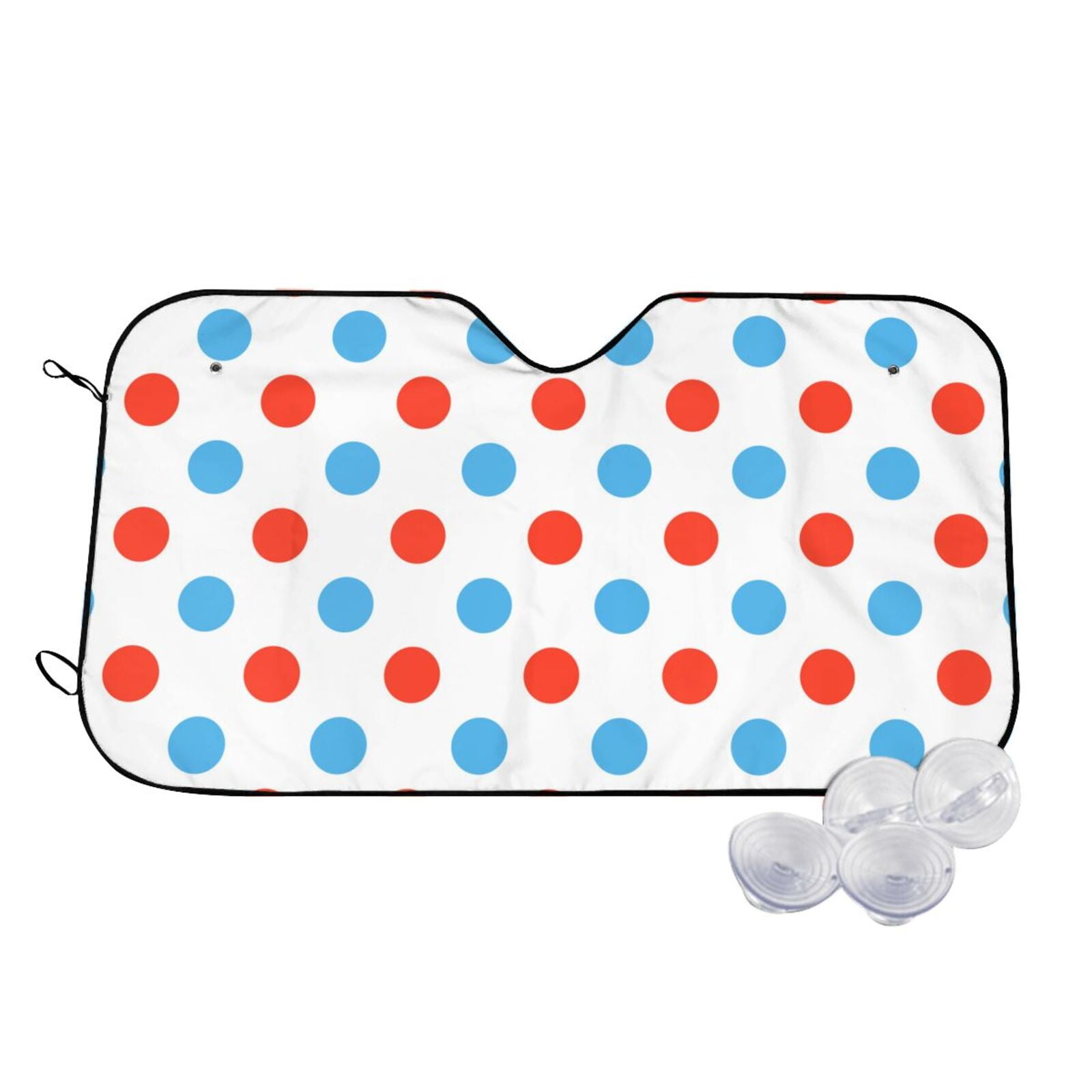 Haiem Red Blue Polka Dots Car Windshield Sun Shade - Blocks UV Rays Sun ...
