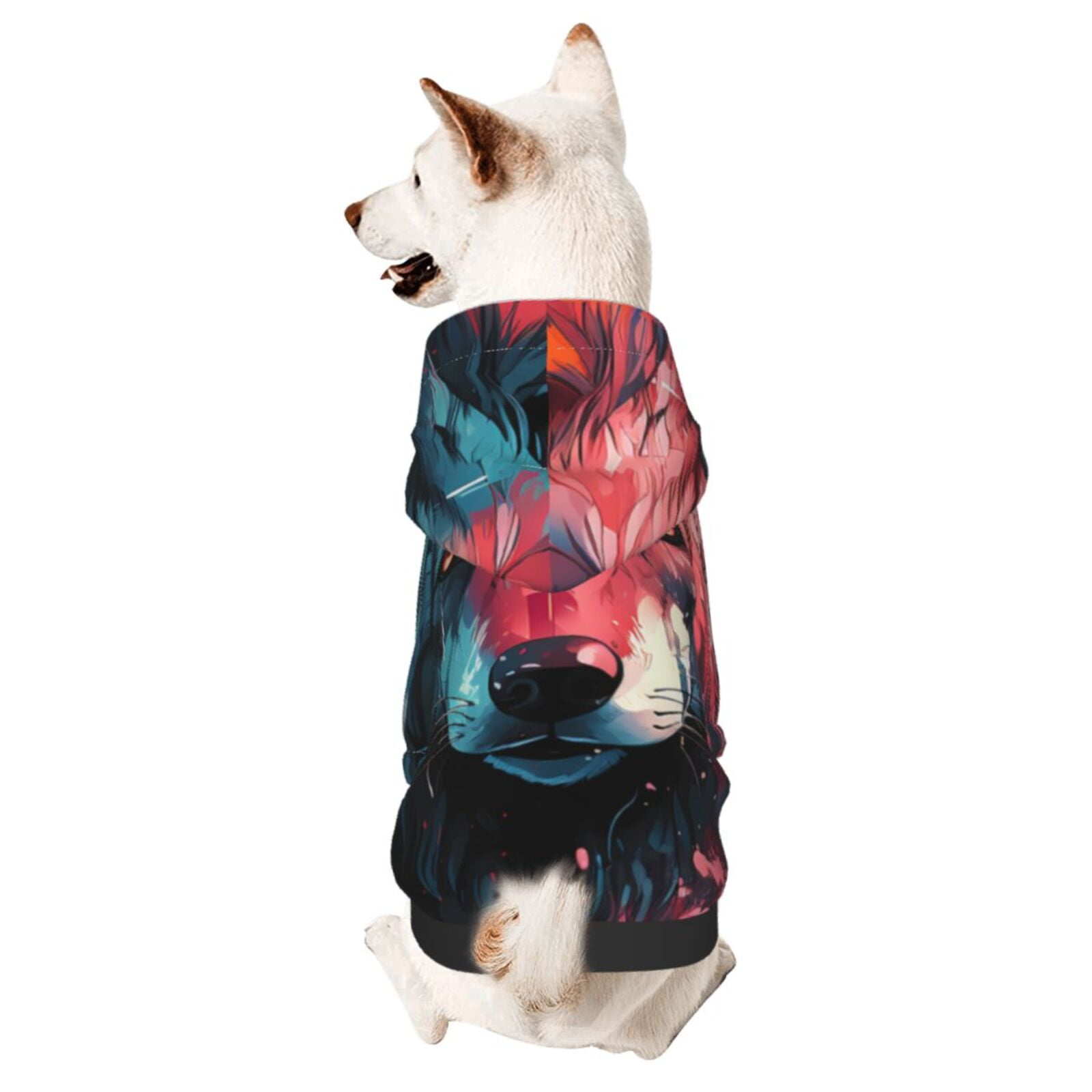 Haiem Red Flame Wolf Head for Winter Dog Hoodie Sweatshirts with ...