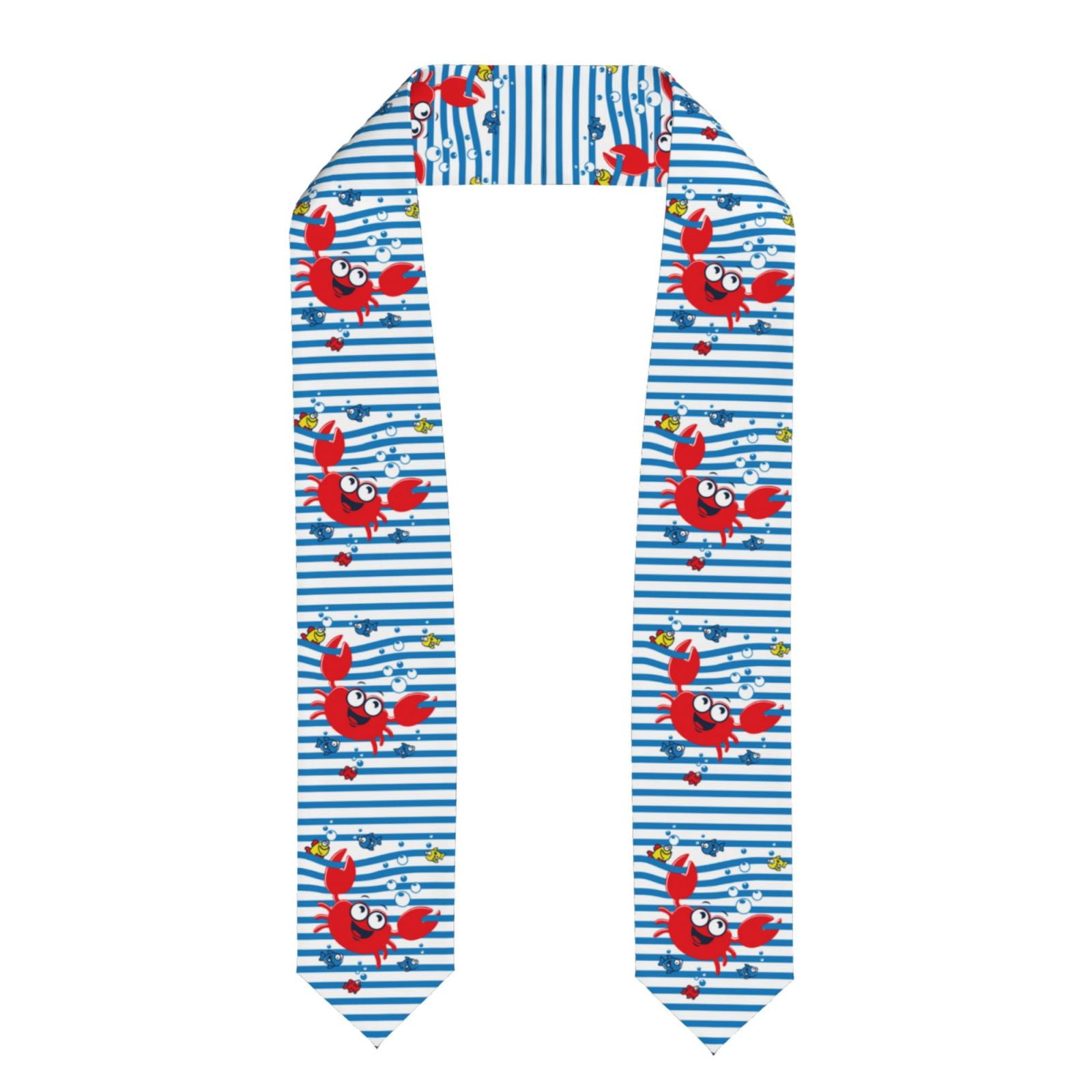 Haiem Red Funny Crab on Blue Stripe Pattern Graduation Stole 2024 ...