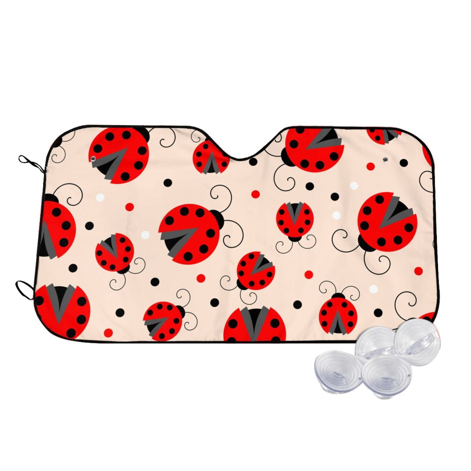 Haiem Red Ladybug Car Windshield Sun Shade - Blocks UV Rays Sun Visor ...