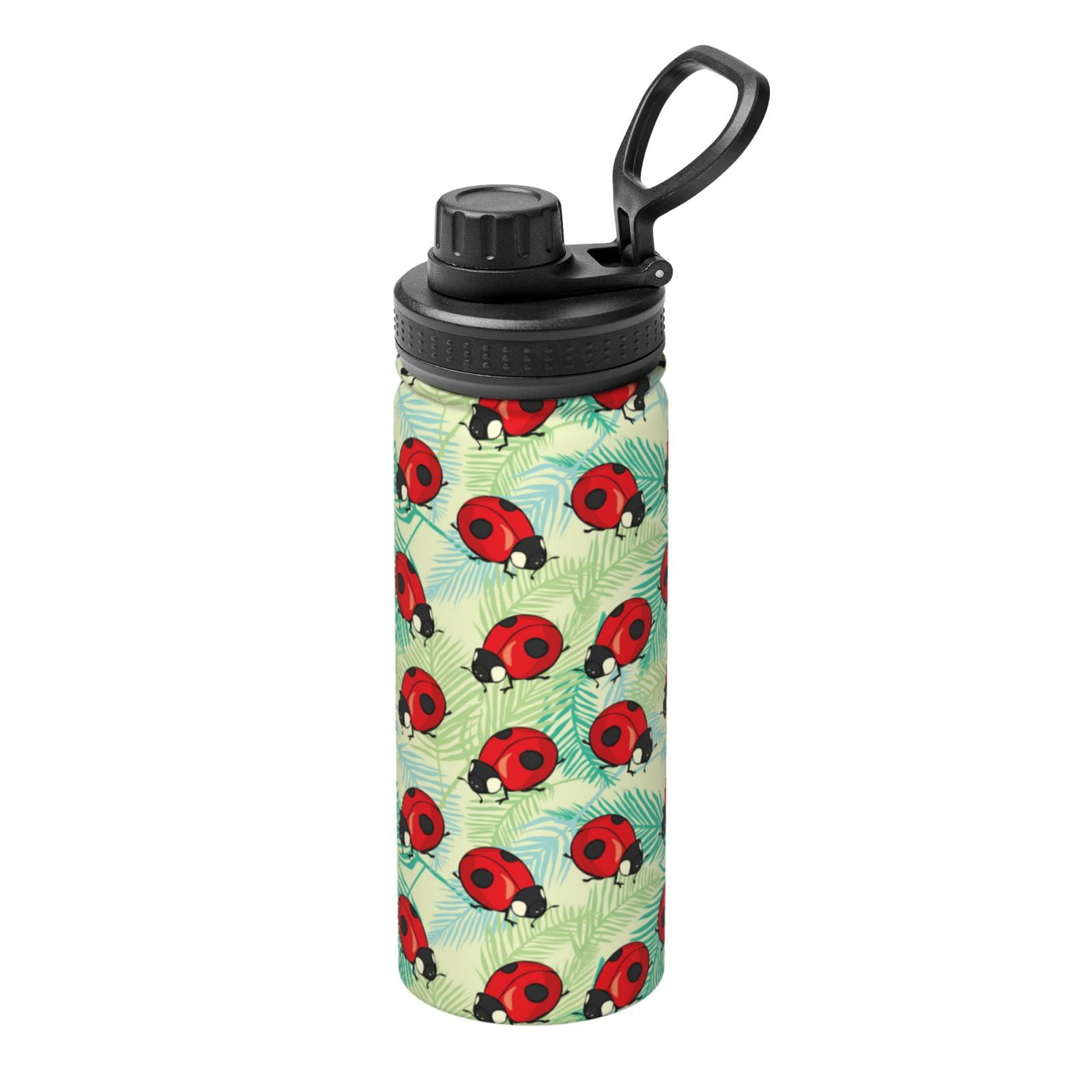 Haiem Red Ladybugs And Leaf Printed Sports Insulated Kettle 18oz ...