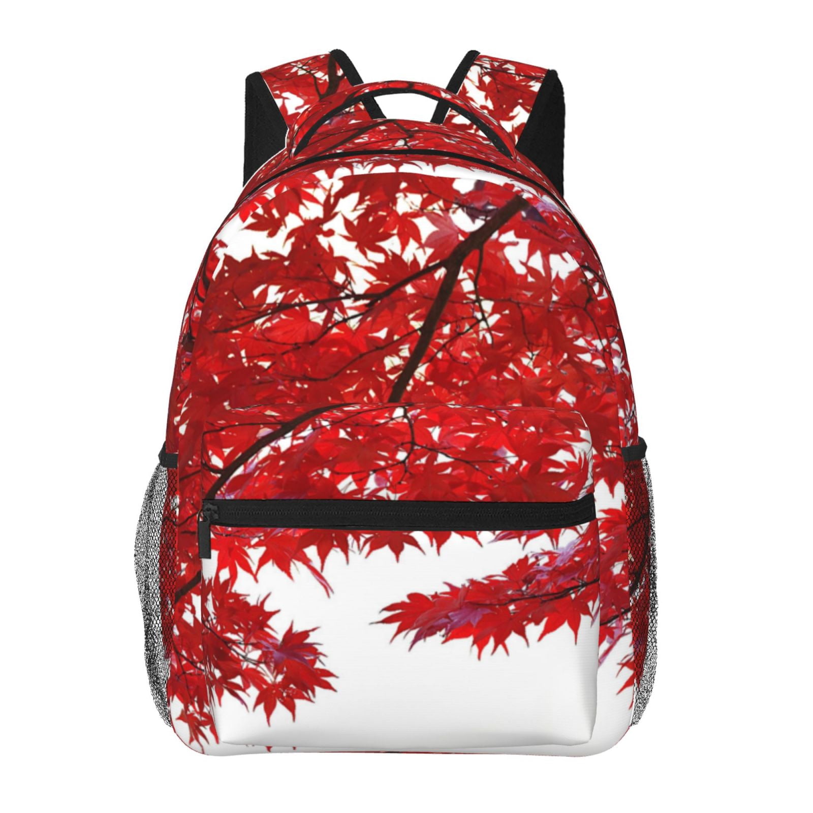 Haiem Red Maple Leaf Printed School Backpack,Casual Travel Lightweight ...