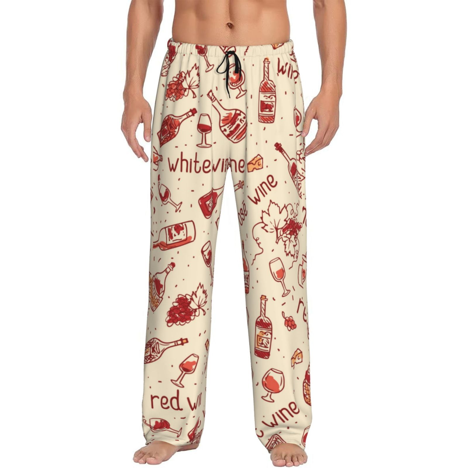 Haiem Red Wine Men's Pajama Pants Ultra Lightweight Pjs Bottoms ...