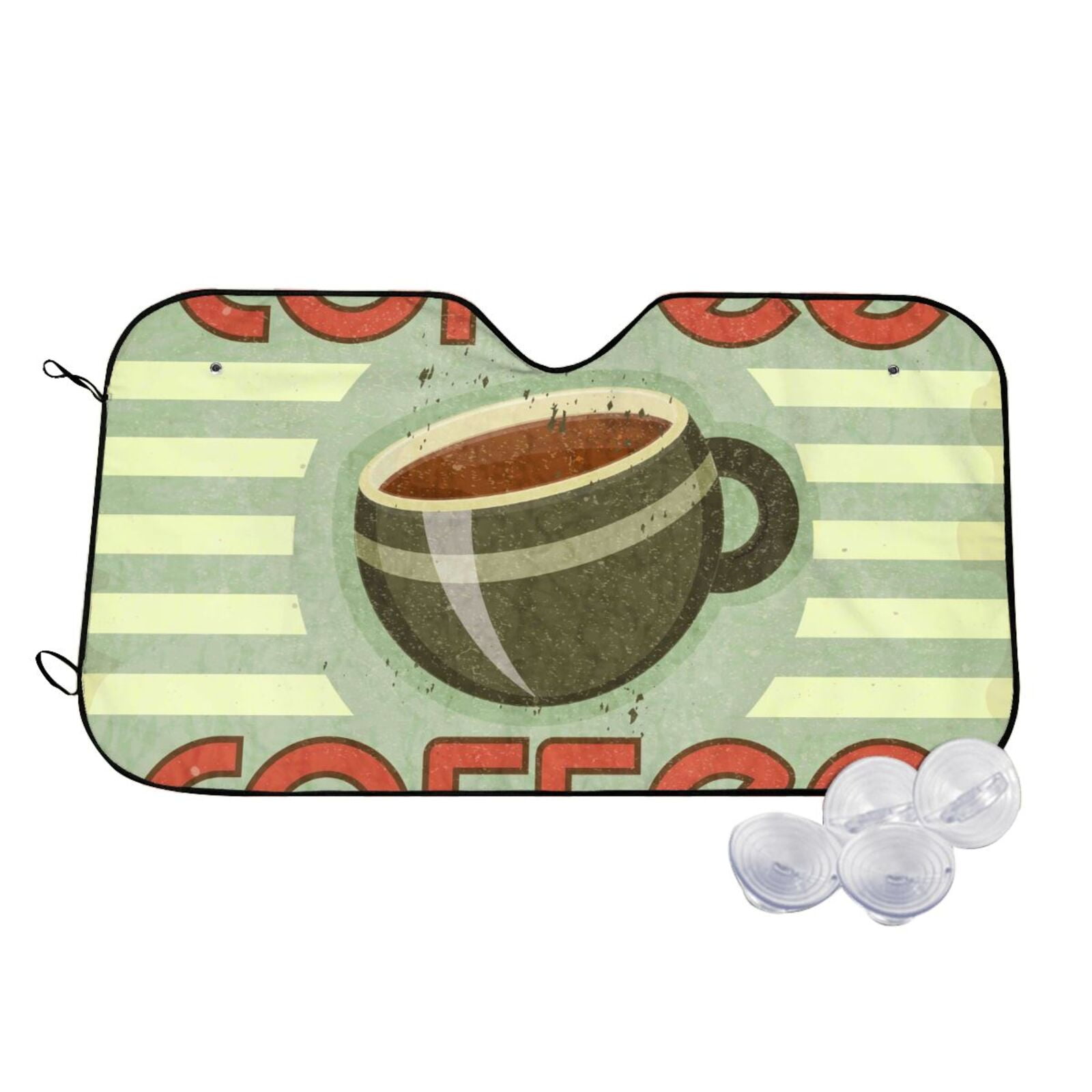 Haiem Retro Cover For Coffee Car Windshield Sun Shade - Blocks UV Rays ...