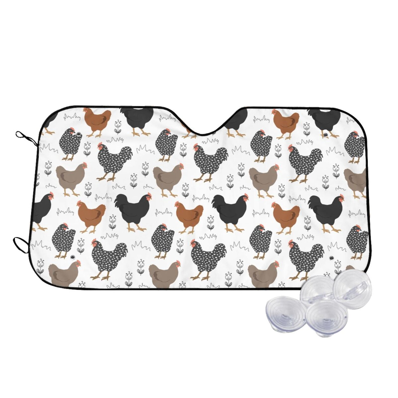 Haiem Retro Rooster Car Windshield Sun Shade - Blocks UV Rays Sun Visor ...