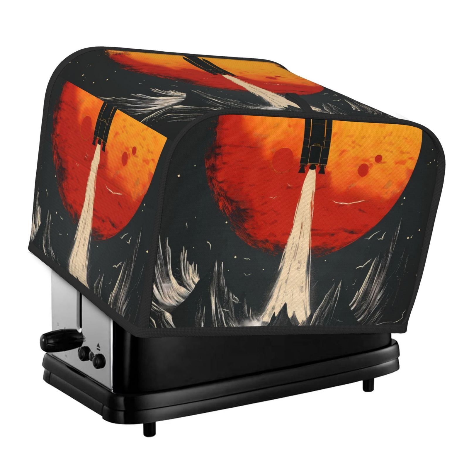 Haiem Retro Space Rocket Launch Print Toaster Covers 4 Slice Wide Slot ...