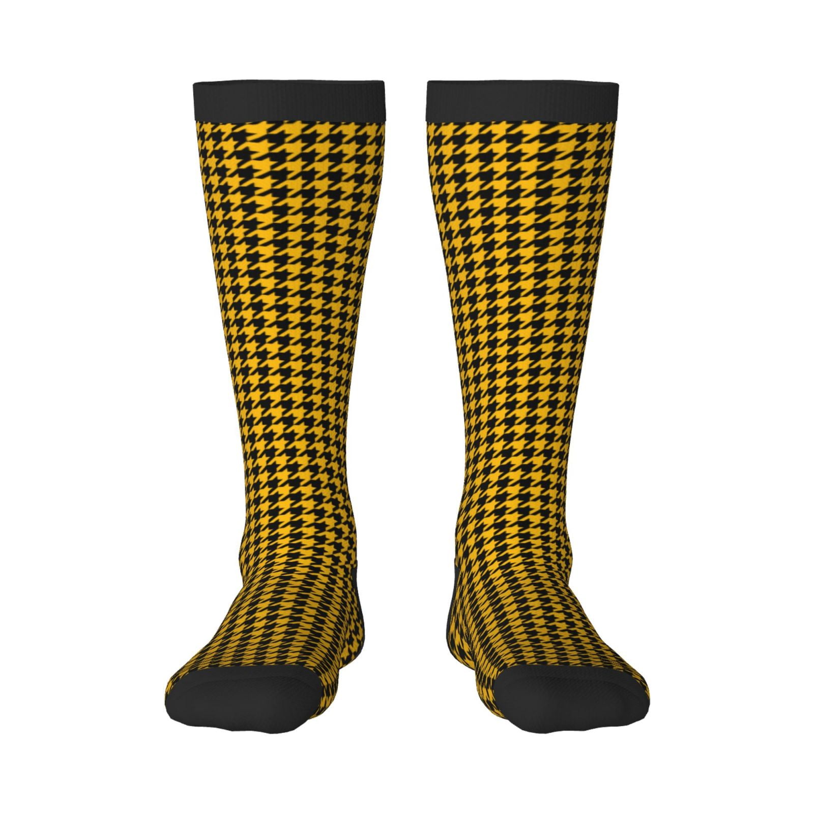 Haiem Retro Yellow and Black Houndstooth Funny Novelty Crazy Design ...