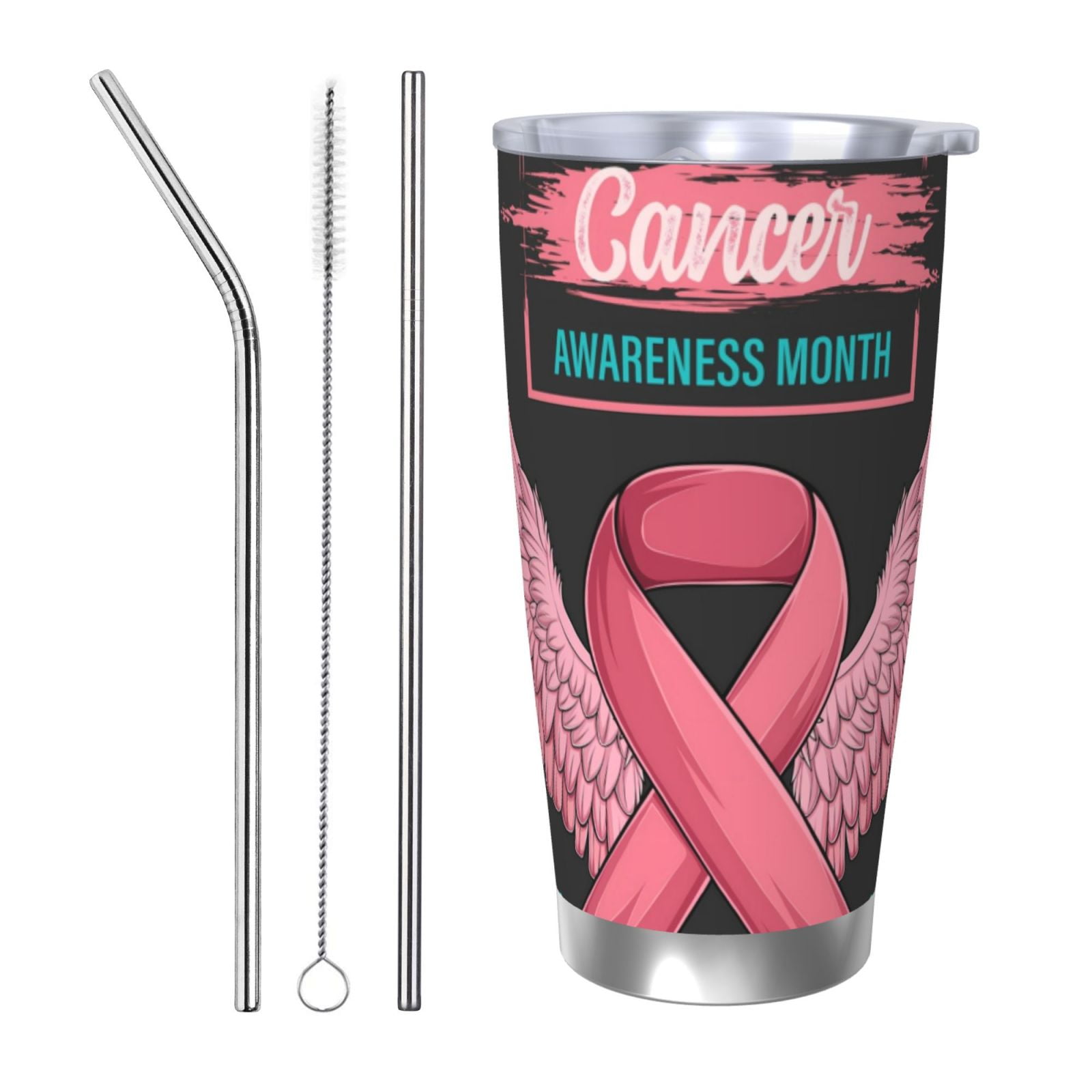 Haiem Ribbon With Angel Wings Printed 20oz Straight Skinny Car Cups ...