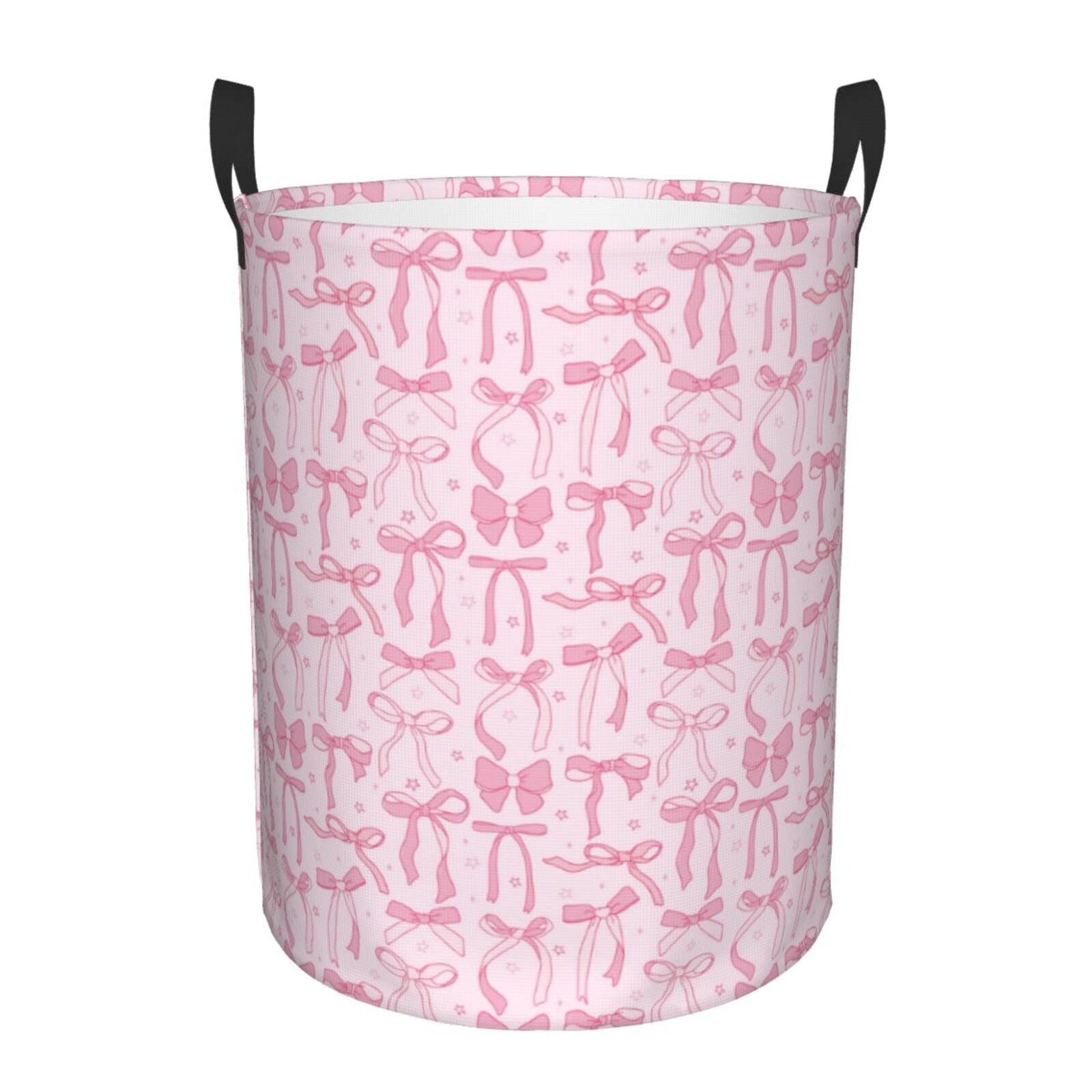 Haiem Ribbon Bow Print Laundry Basket, Laundry Hamper, Collapsible ...