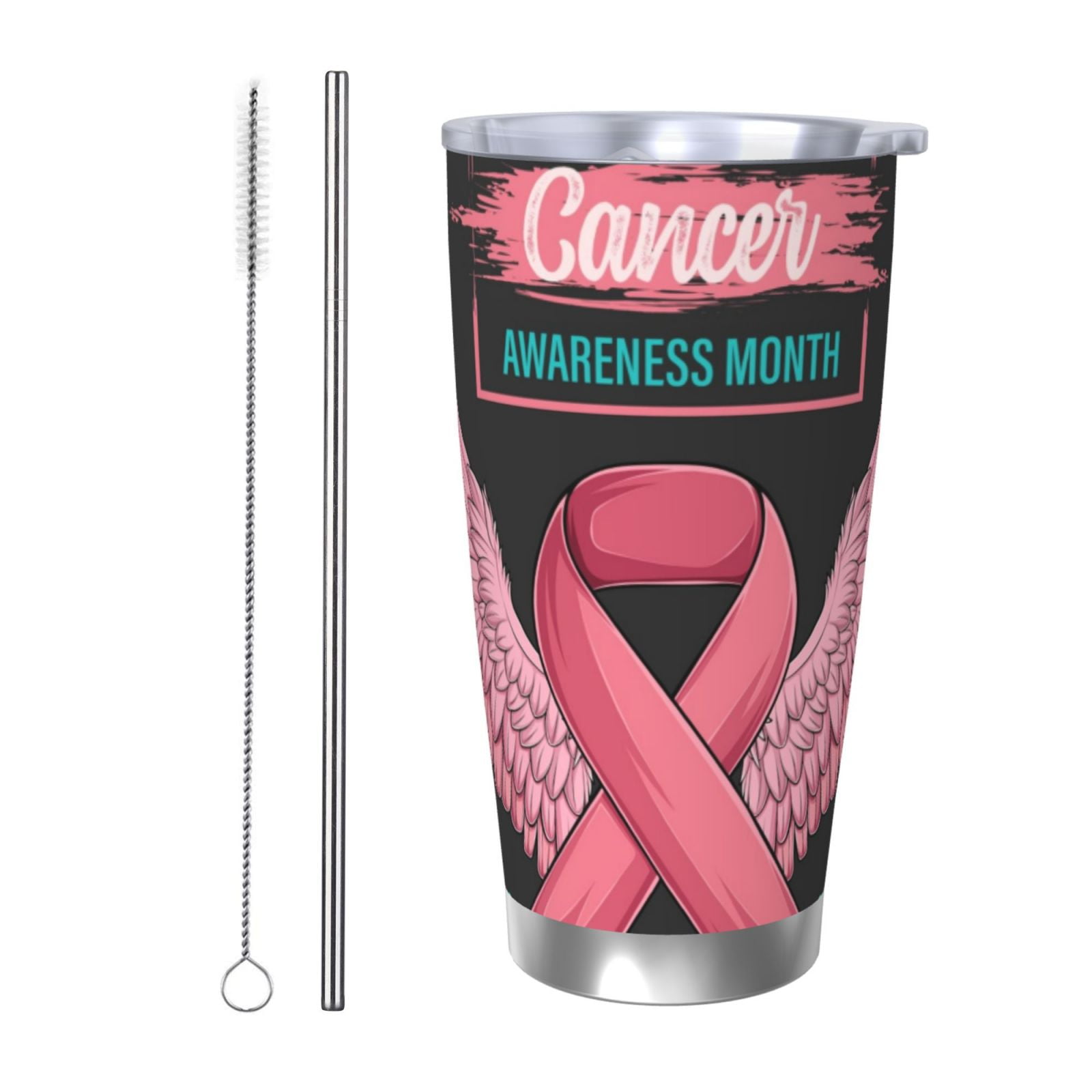 Haiem Ribbon With Angel Wings Printed 20oz Straight Skinny Car Cups ...