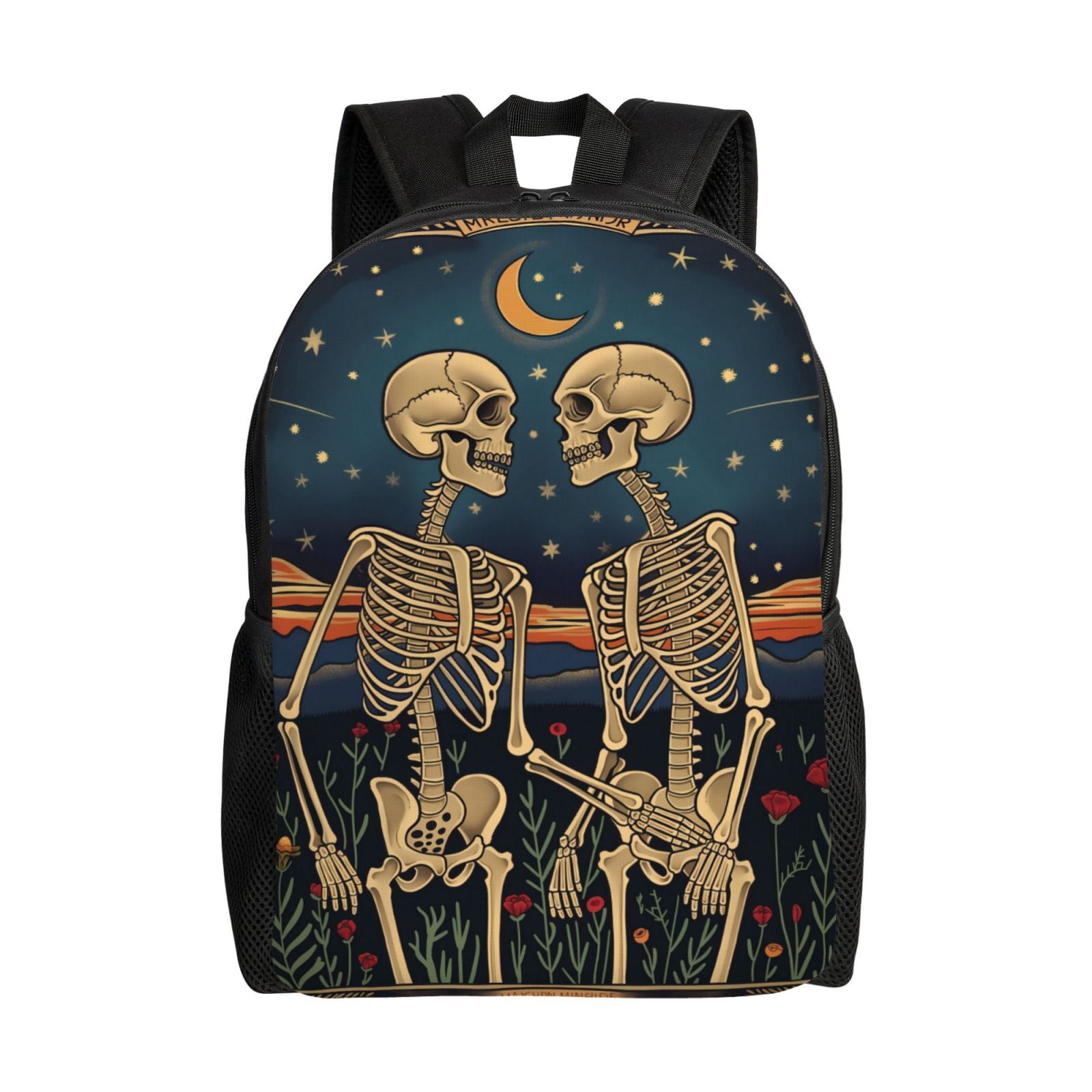 Haiem Romantic Skeletons Under Moon Backpack - Stylish and Durable 15 ...