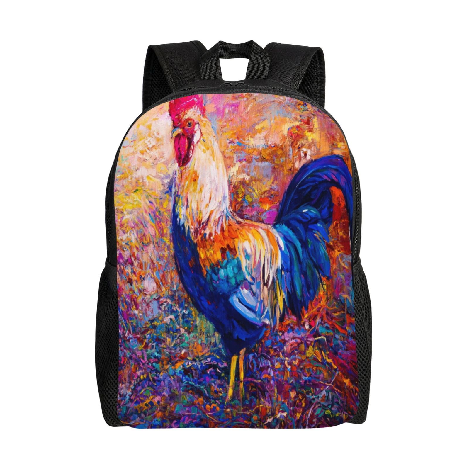 Haiem Rooster Oil Painting Backpack - Stylish and Durable 15-inch ...