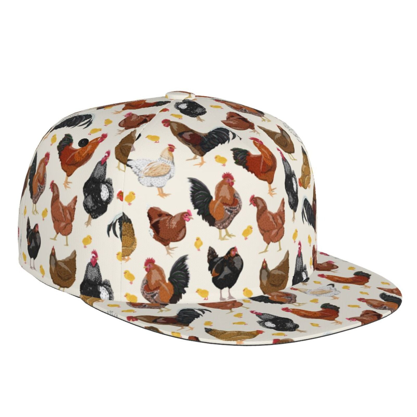 Haiem Roosters and Chickens Classic Snapback Cap Flat Bill Hat Baseball ...