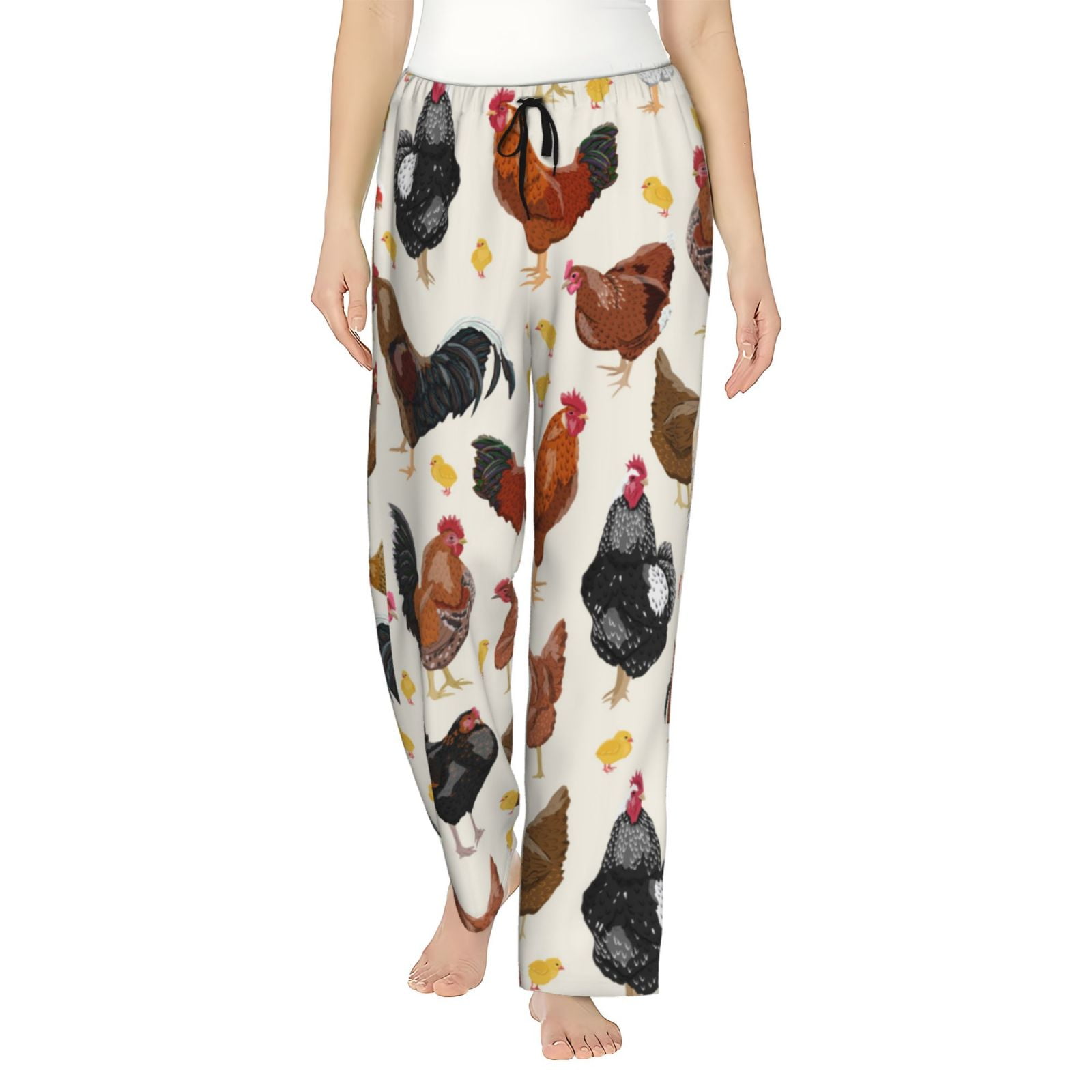Haiem Roosters and Chickens Women's Pajama Pants Ultra Lightweight Pjs ...