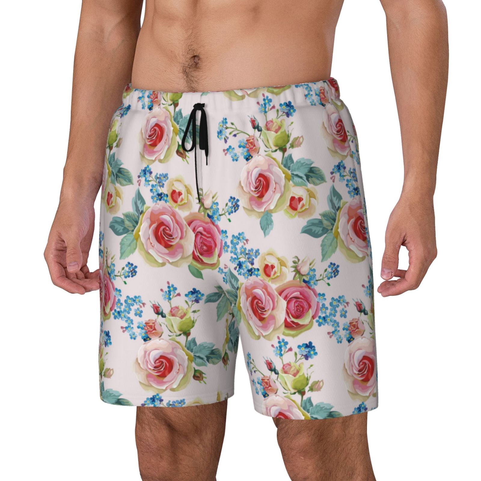 Haiem Rose Flowers Mens Swim Trunks with Compression Liner 2 in 1 ...