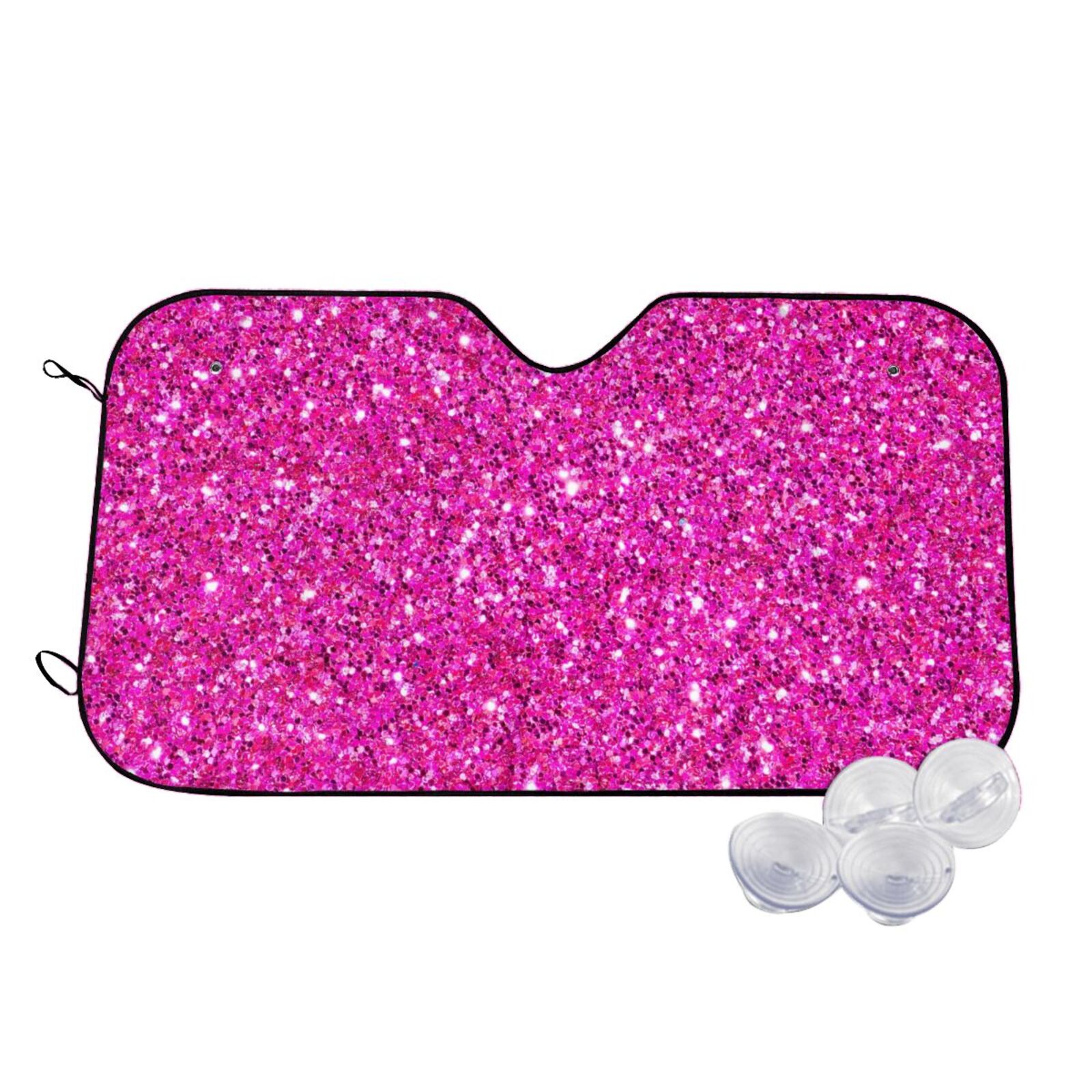 Haiem Rose Red Glitter Car Windshield Sun Shade - Blocks UV Rays Sun ...