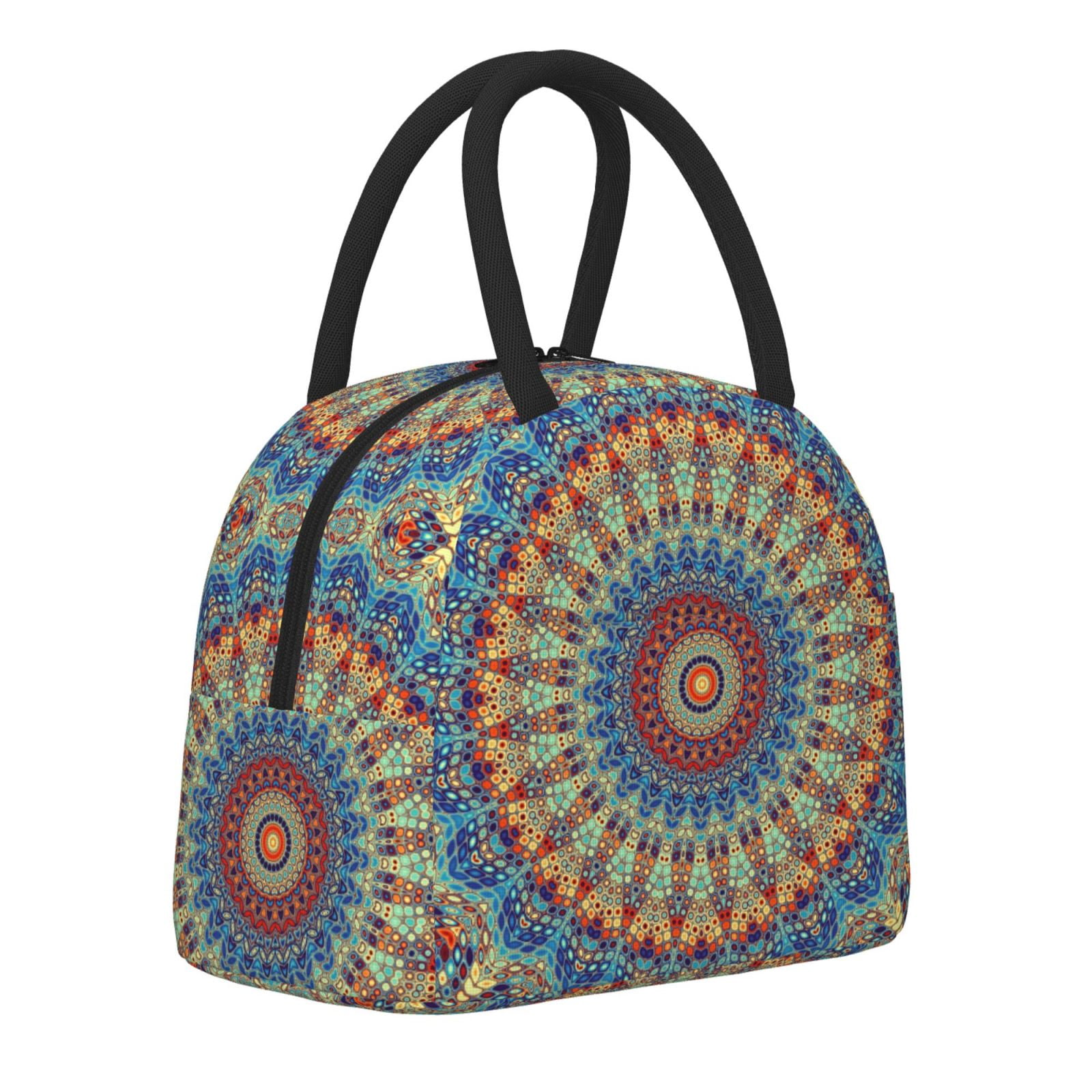 Haiem Round Mandala Printed Lunch Bag Women, Lunch Box Lunch Bag for ...