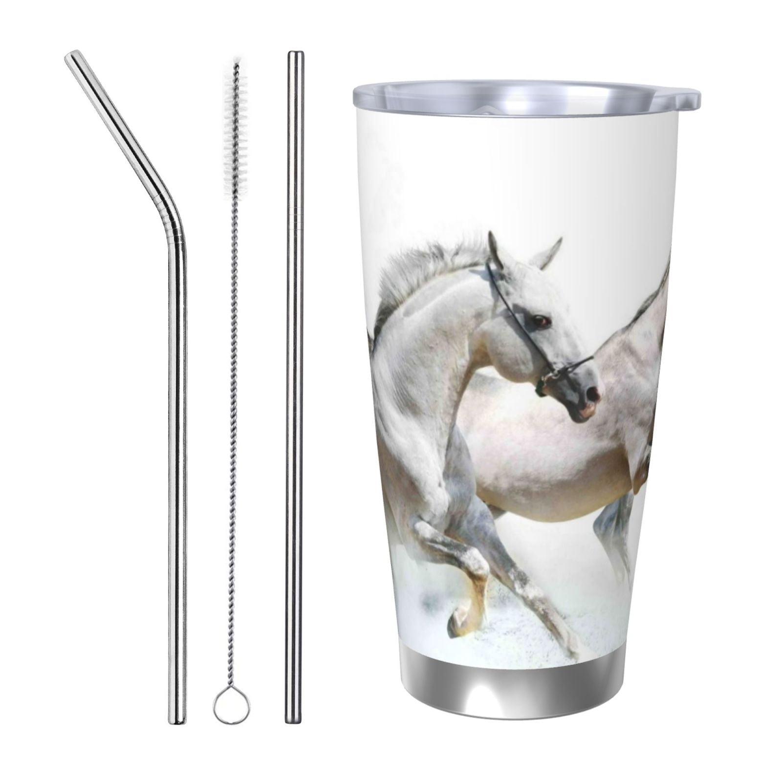 Haiem Running White Horses Printed 20oz Straight Skinny Car Cups With ...