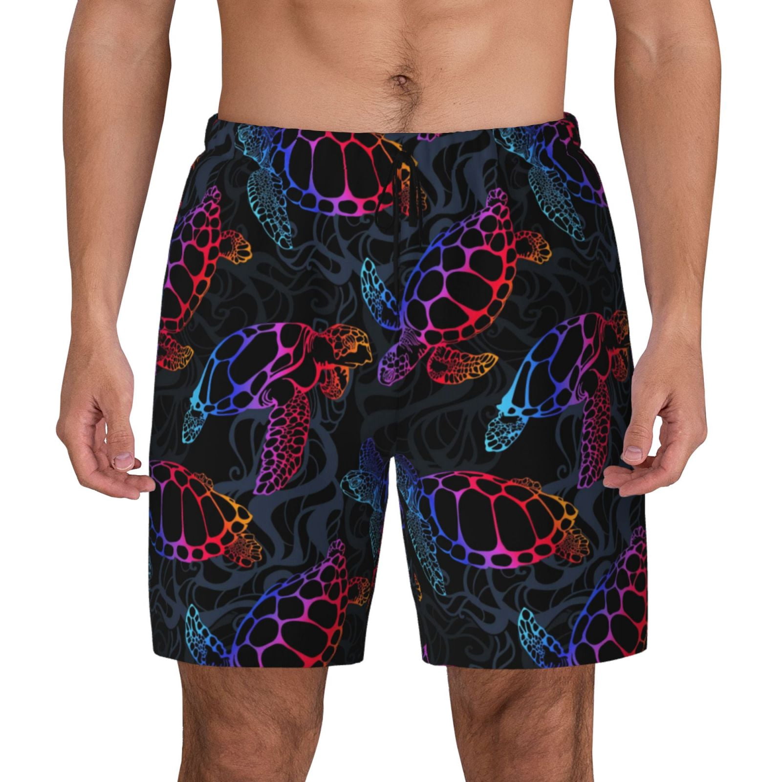 Haiem Sea Turtle Mens Swim Trunks with Compression Liner 2 in 1 ...