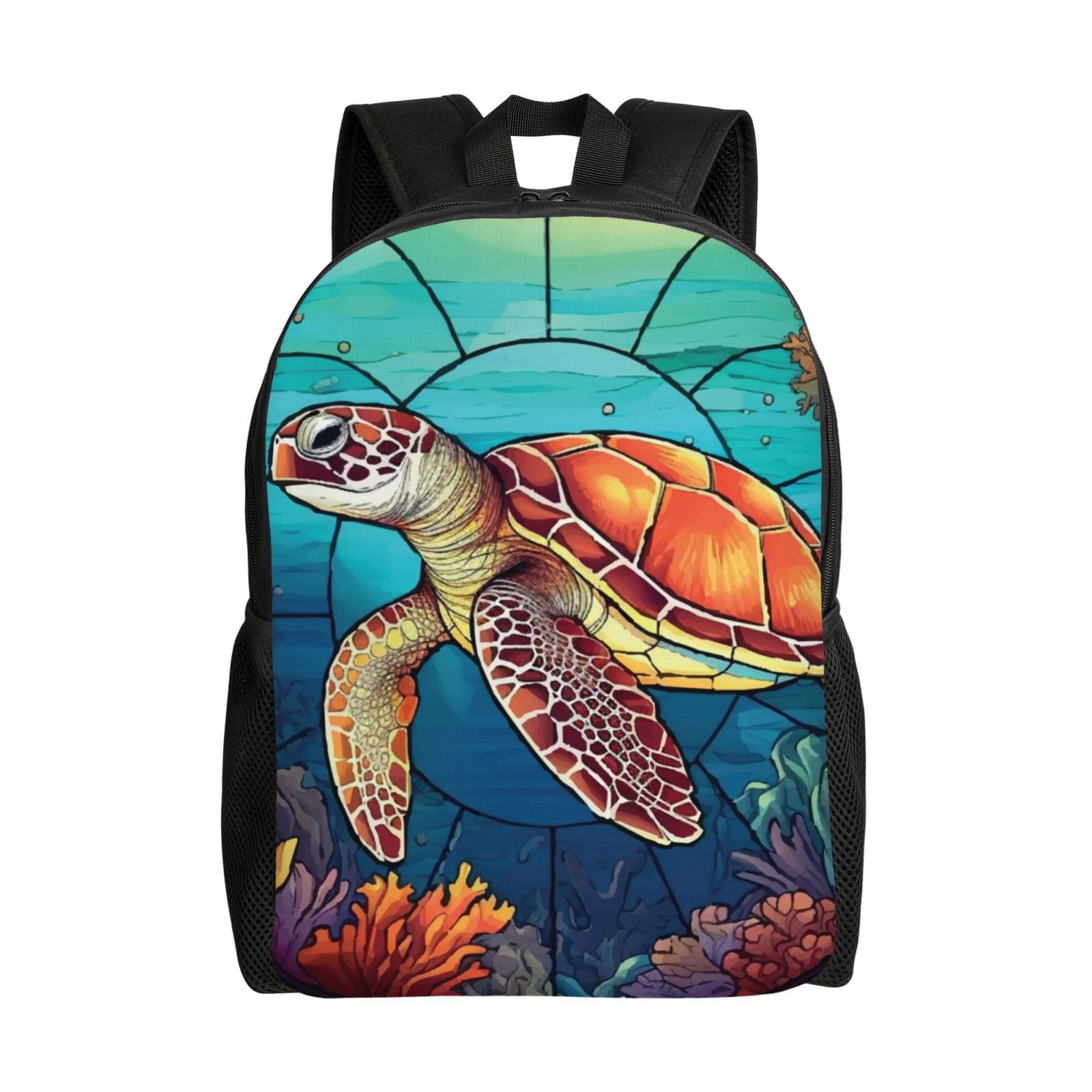 Haiem Sea Turtle in Coral Backpack - Stylish and Durable 15-inch Laptop ...