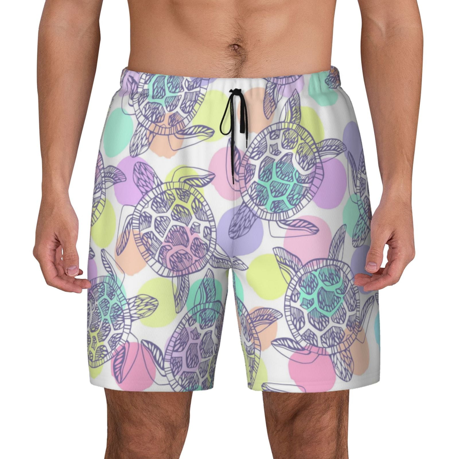 Haiem Sea Turtles Mens Swim Trunks with Compression Liner 2 in 1 ...