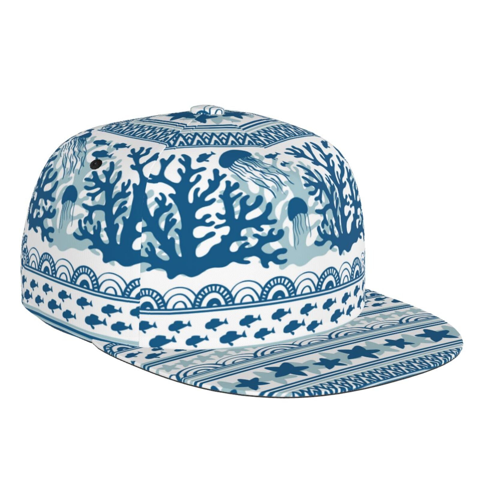 Haiem Sea Underwater Jellyfish Classic Snapback Cap Flat Bill Hat ...