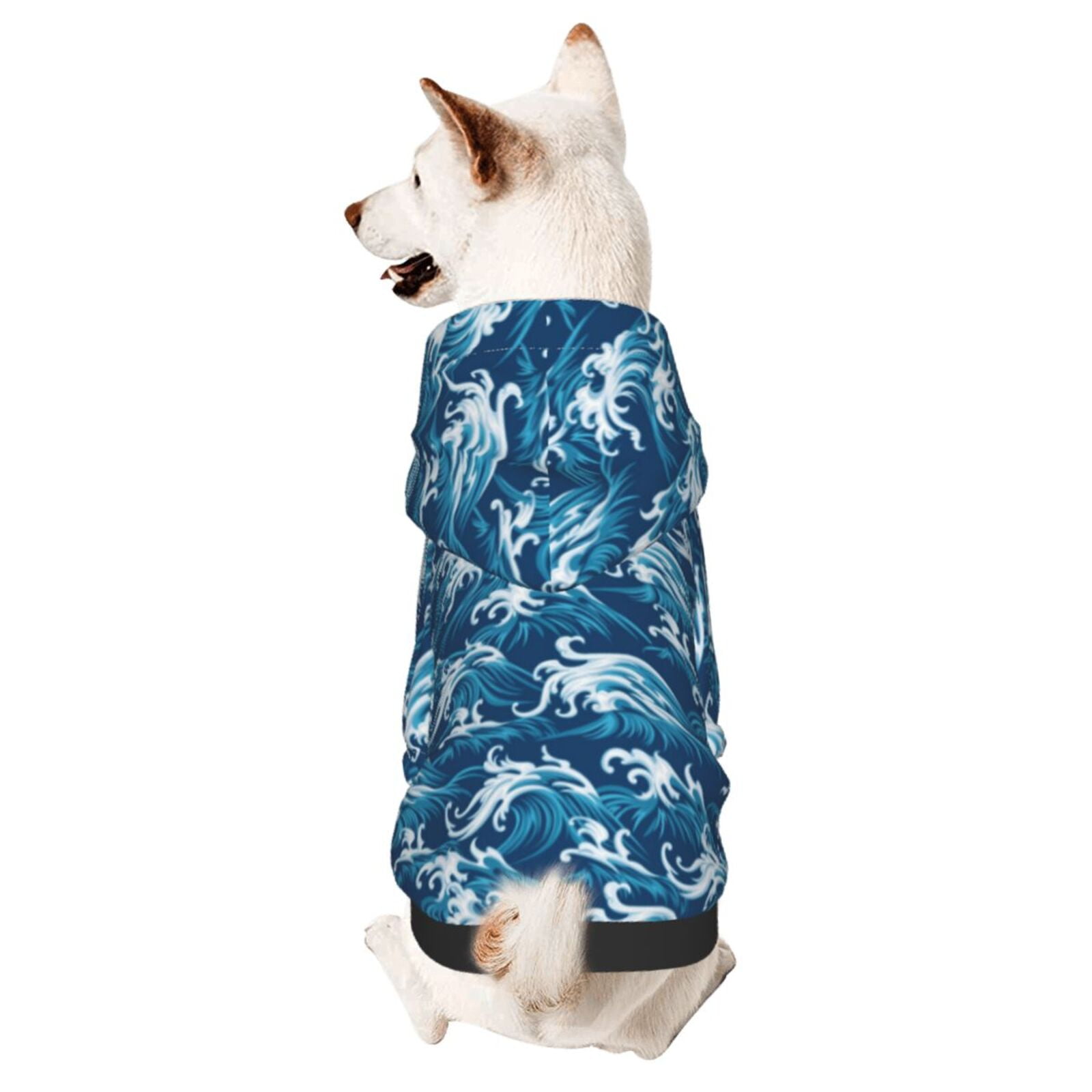 Haiem Sea Water Wave for Winter Dog Hoodie Sweatshirts with Pockets ...