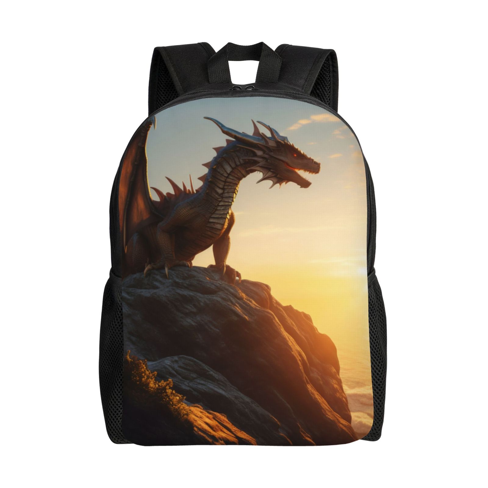 Haiem Seaside Sunset Cool Dragon Backpack - Stylish and Durable 15-inch ...