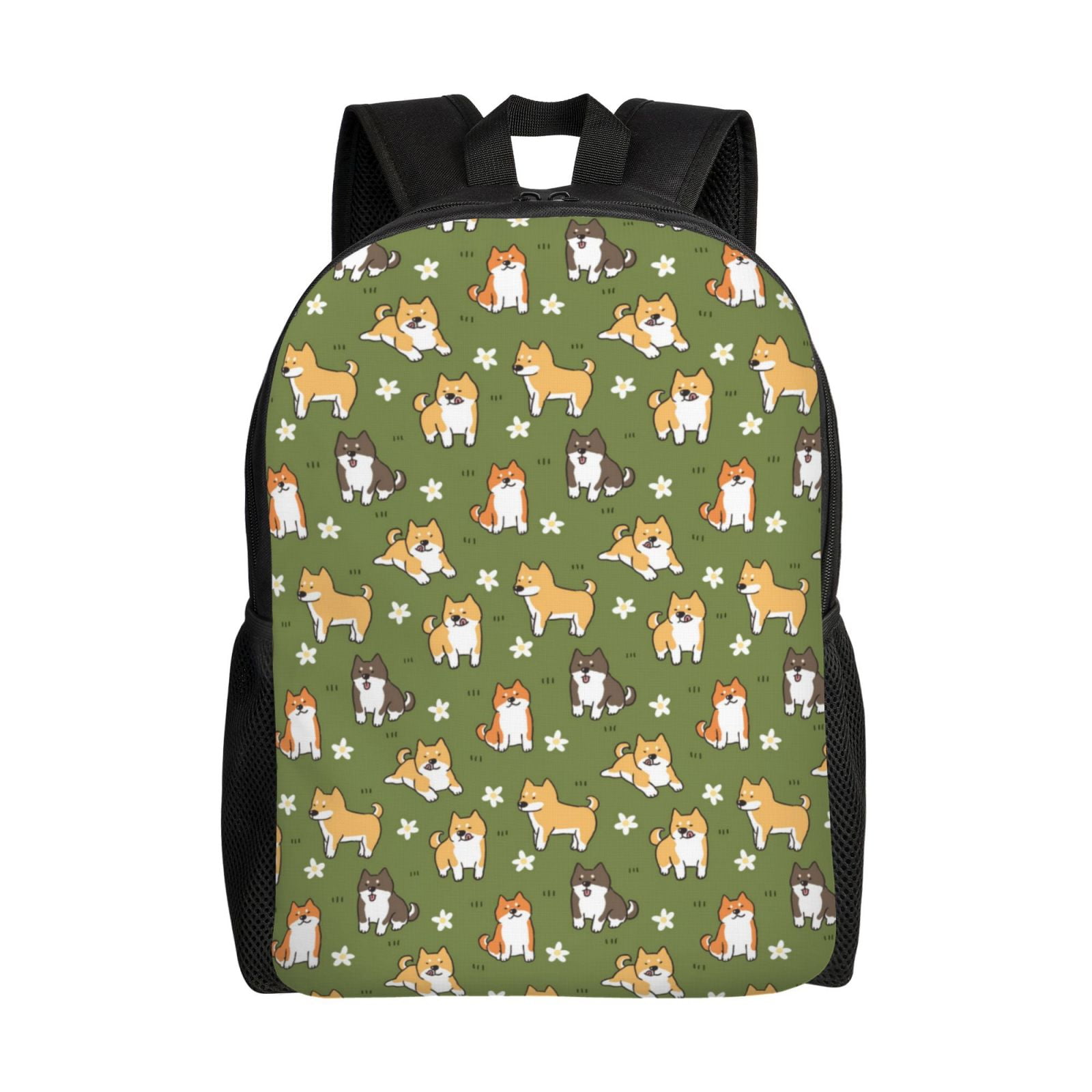 Haiem Shiba Inu Dog And Flower Backpack - Stylish and Durable 15-inch ...