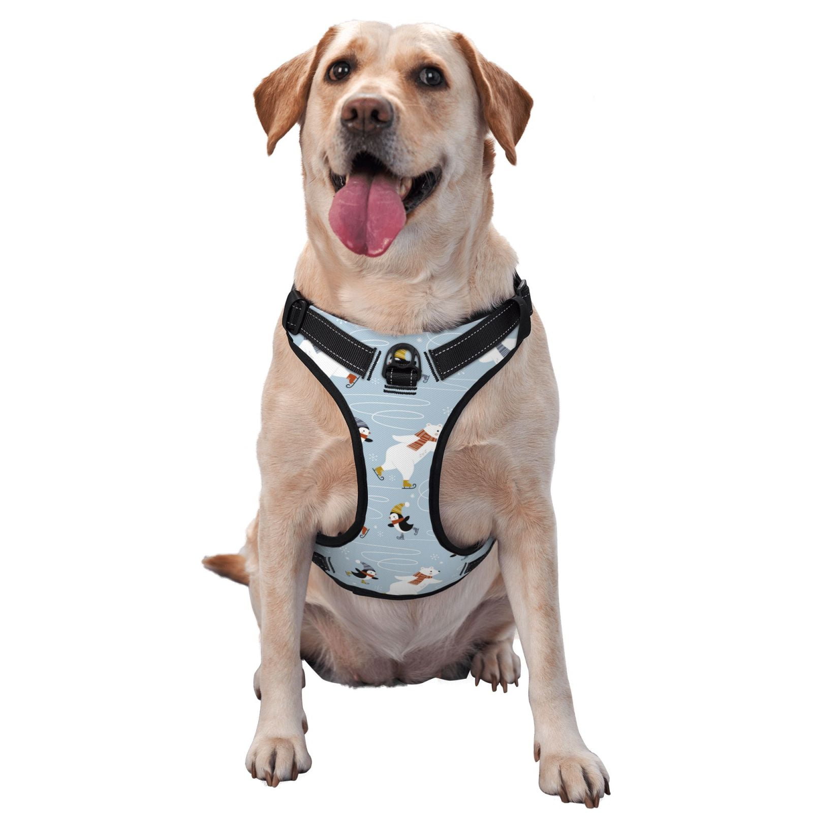 Haiem Skiing penguin Bear Pattern No-Pull Dog Harness Reflective Front ...
