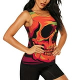 Haiem Skull And Flag Usa Workout Tank Tops for Women, Athletic Sports ...