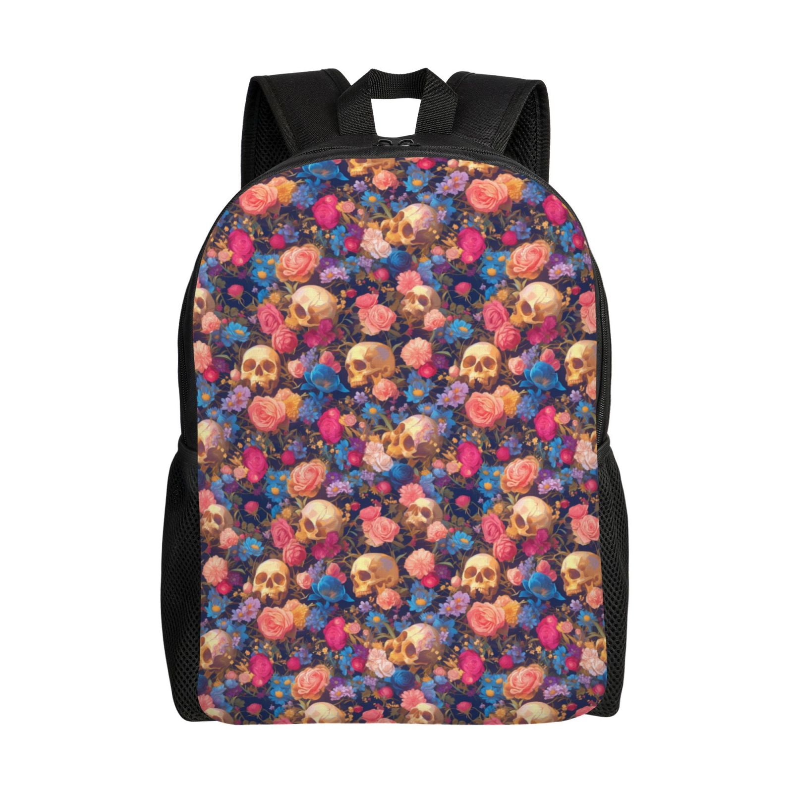 Haiem Skull colorful daisy Backpack - Stylish and Durable 15-inch ...