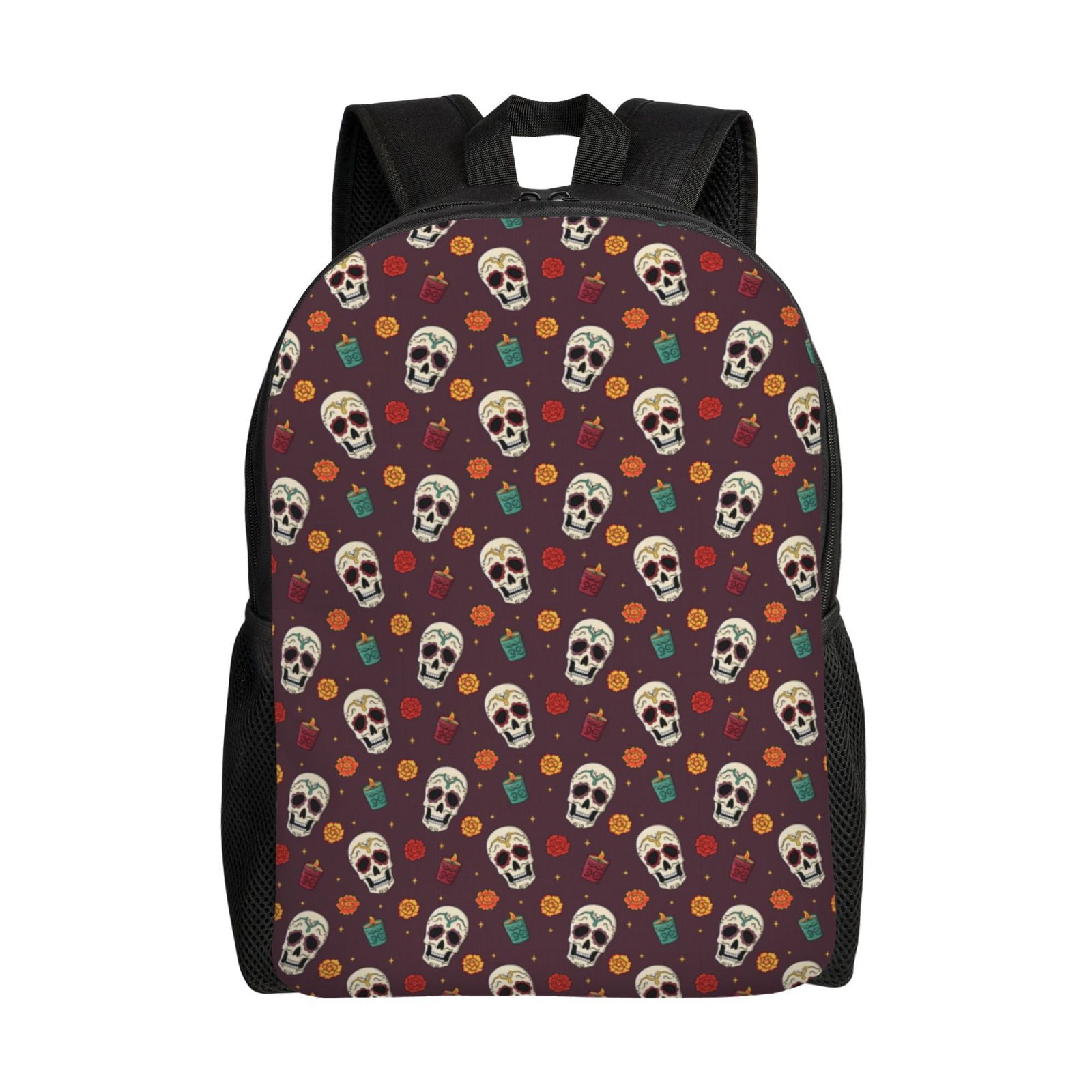 Haiem Skull colorful flower Backpack - Stylish and Durable 15-inch ...