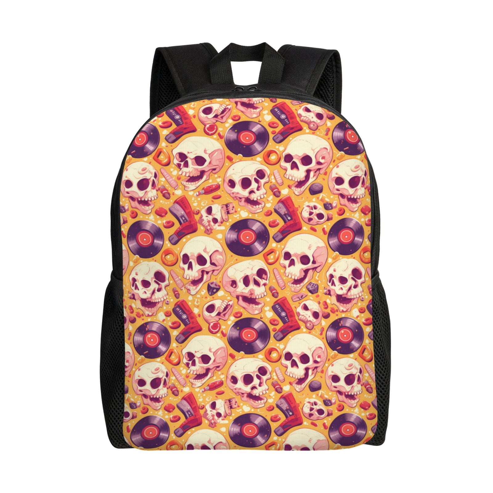 Haiem Skull rock record Backpack - Stylish and Durable 15-inch Laptop ...