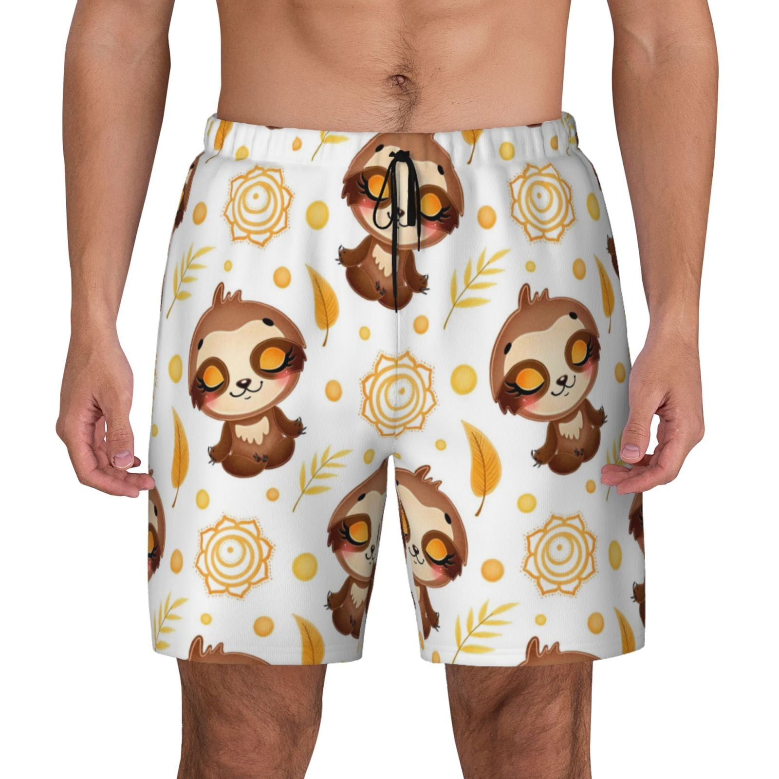 Haiem Sloth Yoga Mens Swim Trunks with Compression Liner 2 in 1 ...