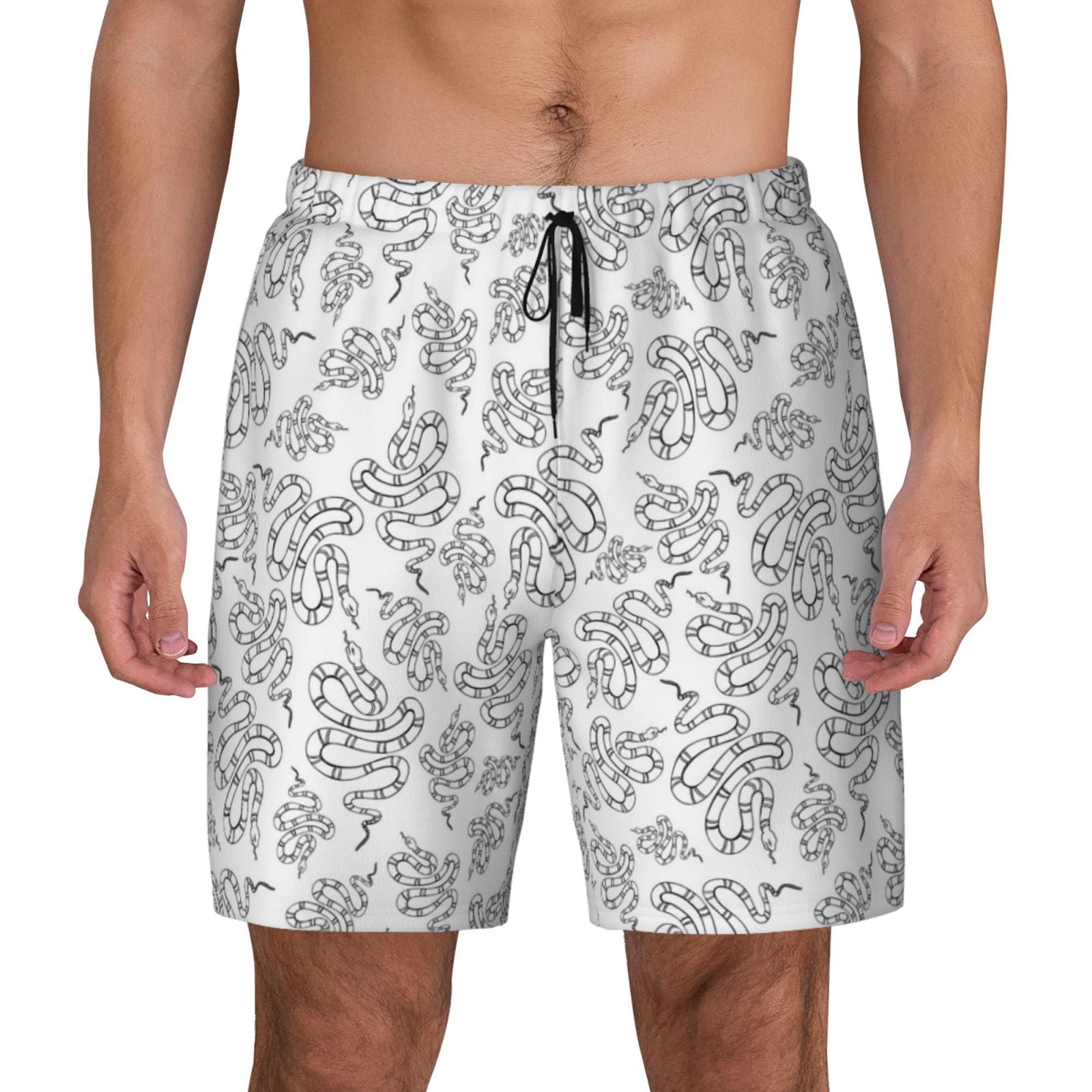 Haiem Snake Mens Swim Trunks with Compression Liner 2 in 1 Swimming ...