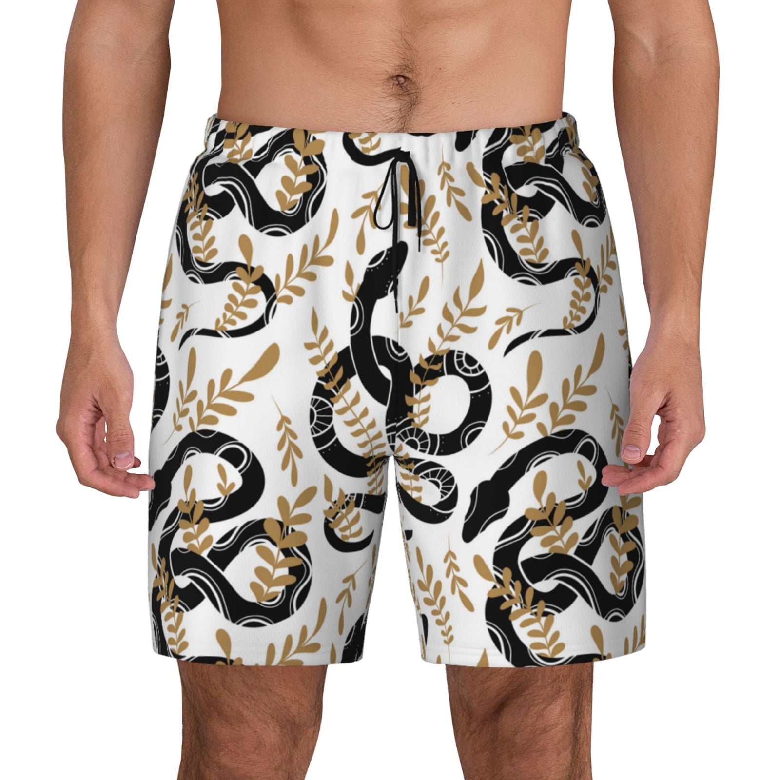 Haiem Snake Mens Swim Trunks with Compression Liner 2 in 1 Swimming ...