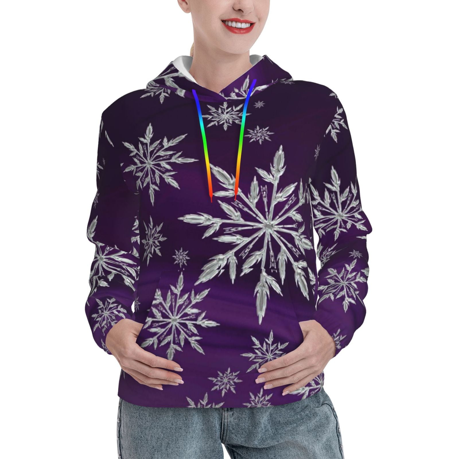 Haiem Snowflake Gradient Purple for Women's Fashion Hoodies ...