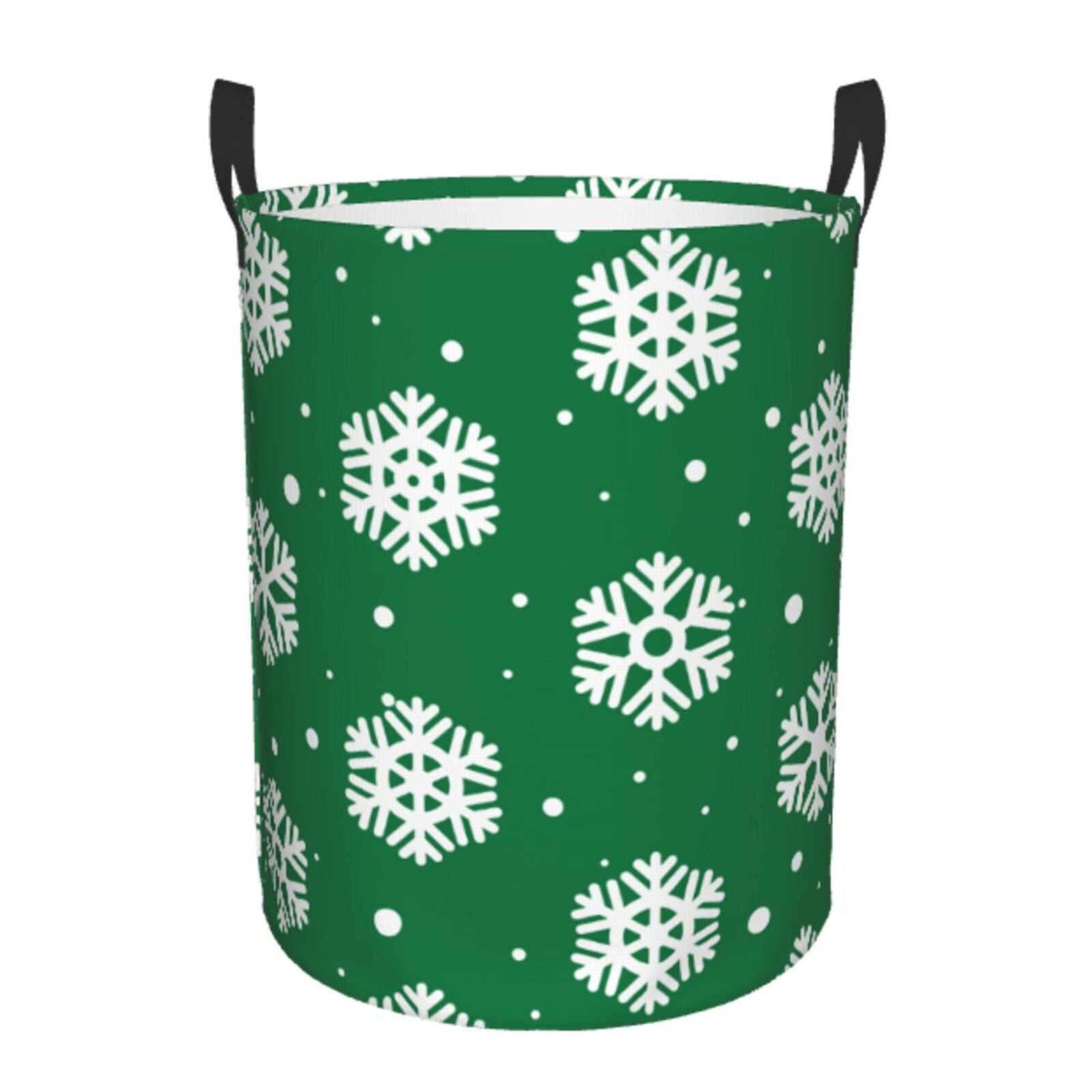 Haiem Snowflake Leather Dirty Clothes Laundry Basket,Sturdy ...