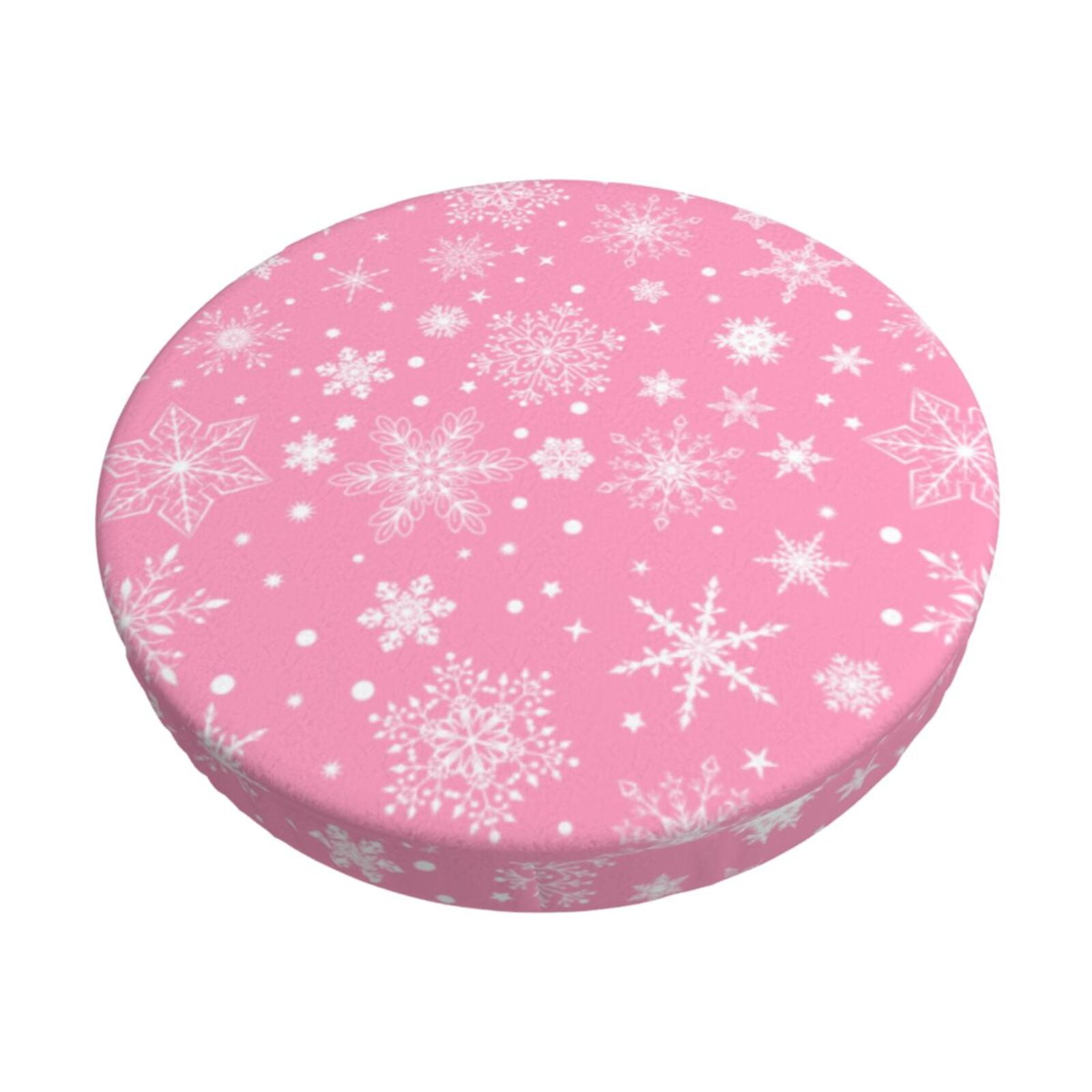 Haiem Snowflake pink backgrounds Print Cushion Round Bar Chair Seat ...