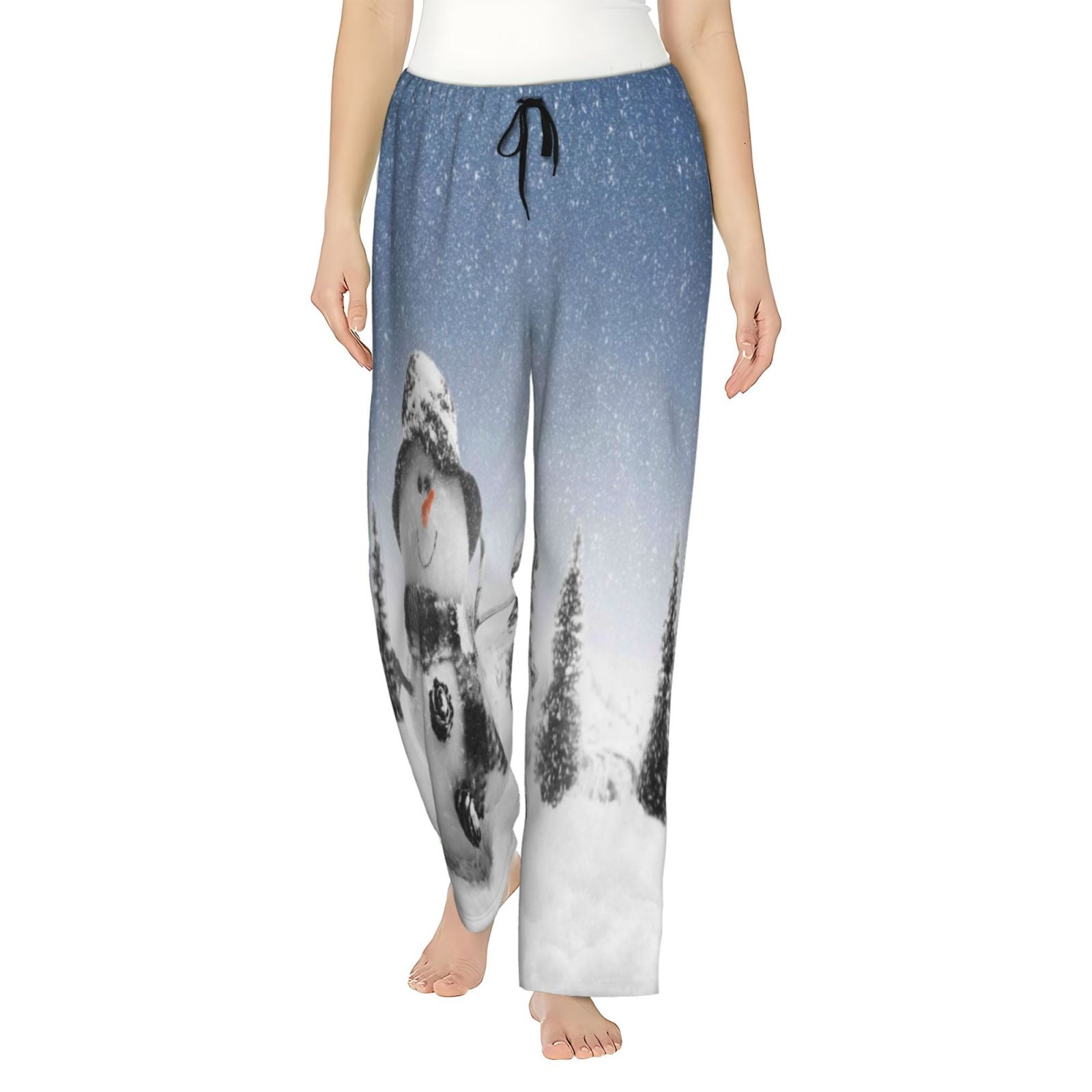 Haiem Snowman And Christmas Tree Women's Pajama Pants Ultra Lightweight ...