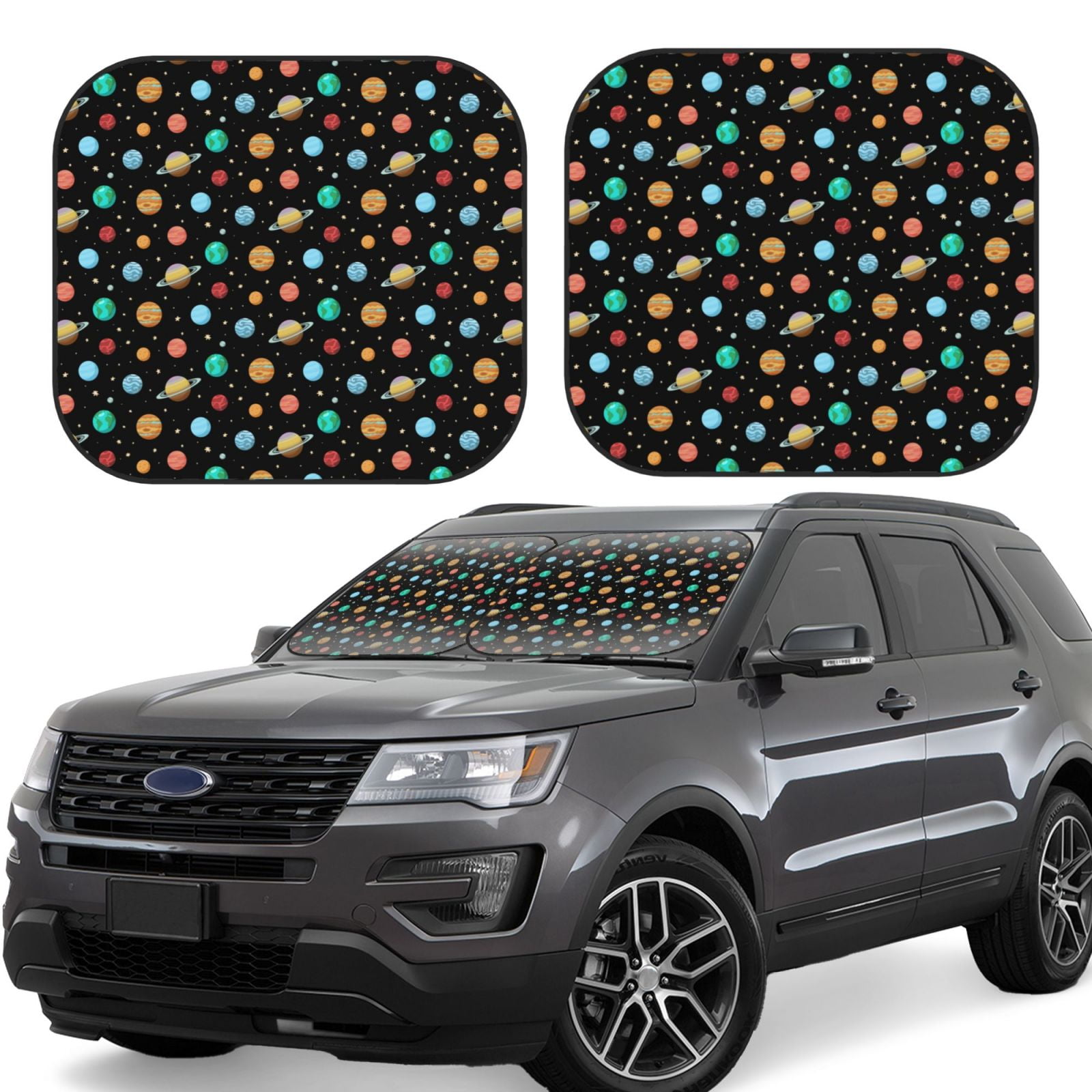 Haiem Solar System Planets Space Car Windshield Sun Shade (2 Pieces ...