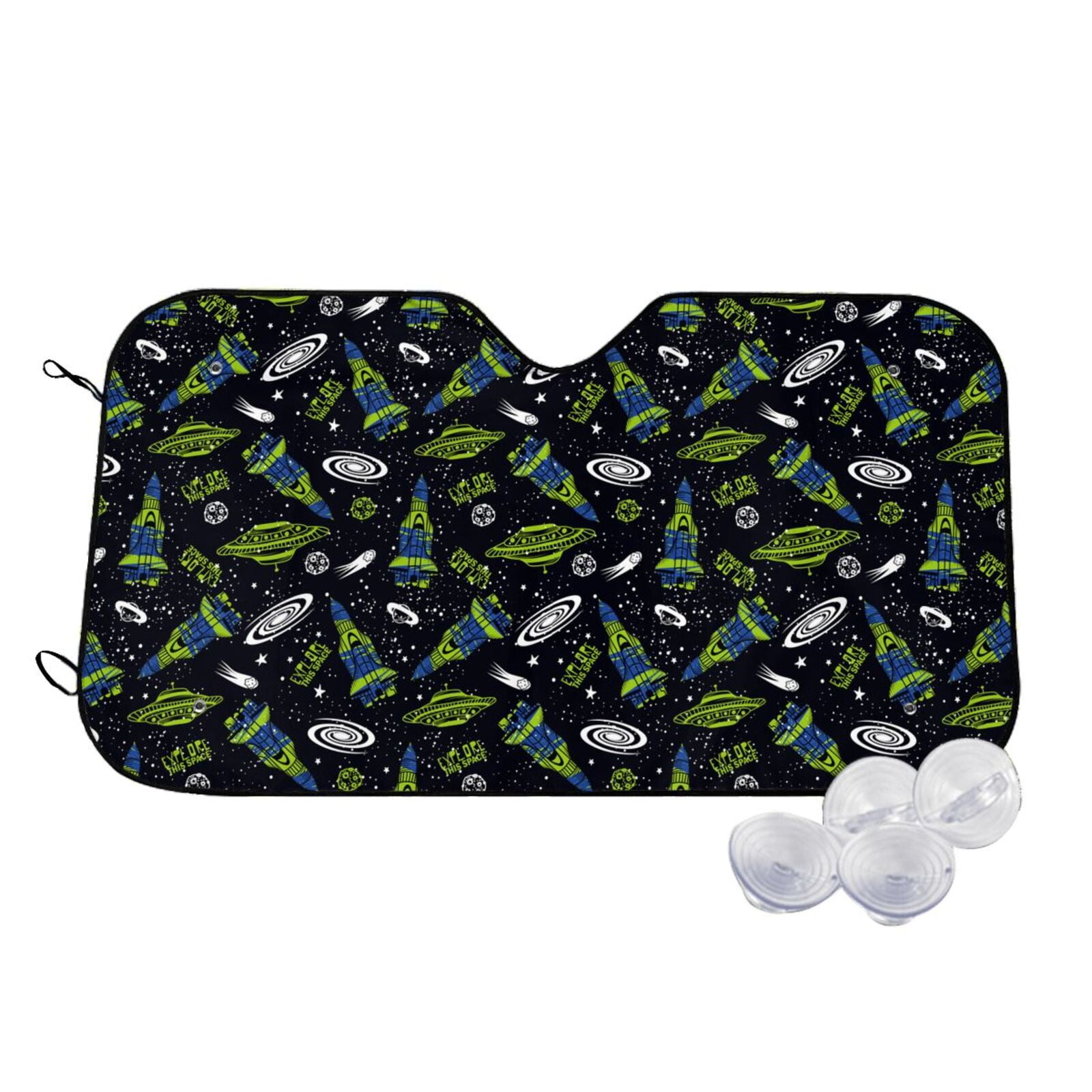 Haiem Space Rockets Car Windshield Sun Shade - Blocks UV Rays Sun Visor ...