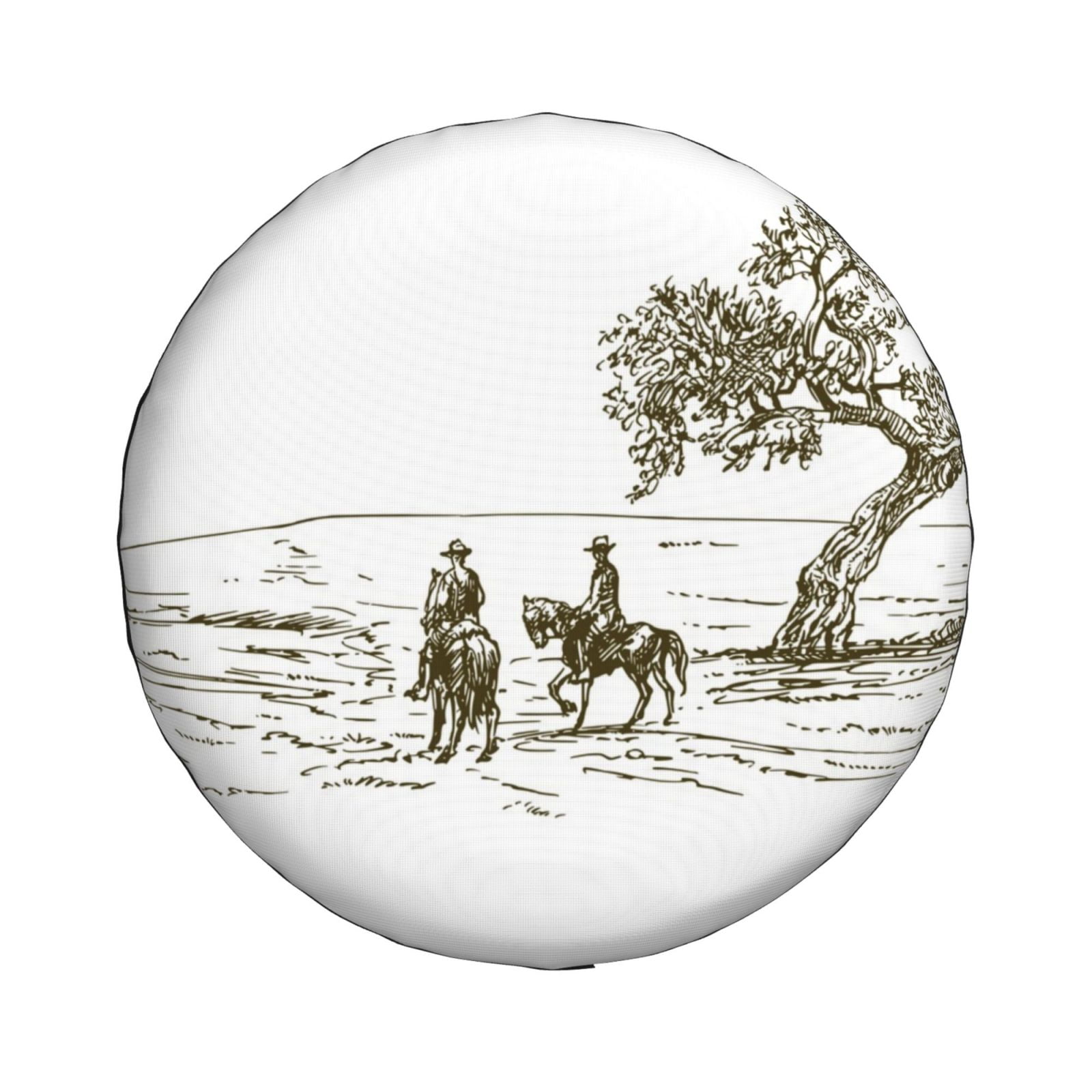Haiem Spare Tire Cover , Wheel Cover with Cowboys Riding A Horse Near A ...