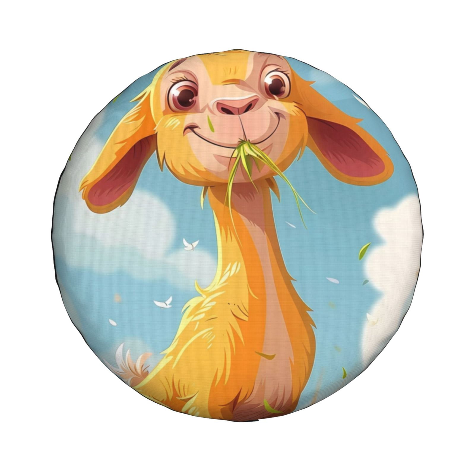 Haiem Spare Tire Cover , Wheel Cover with Happy Goat In Meadow printed ...