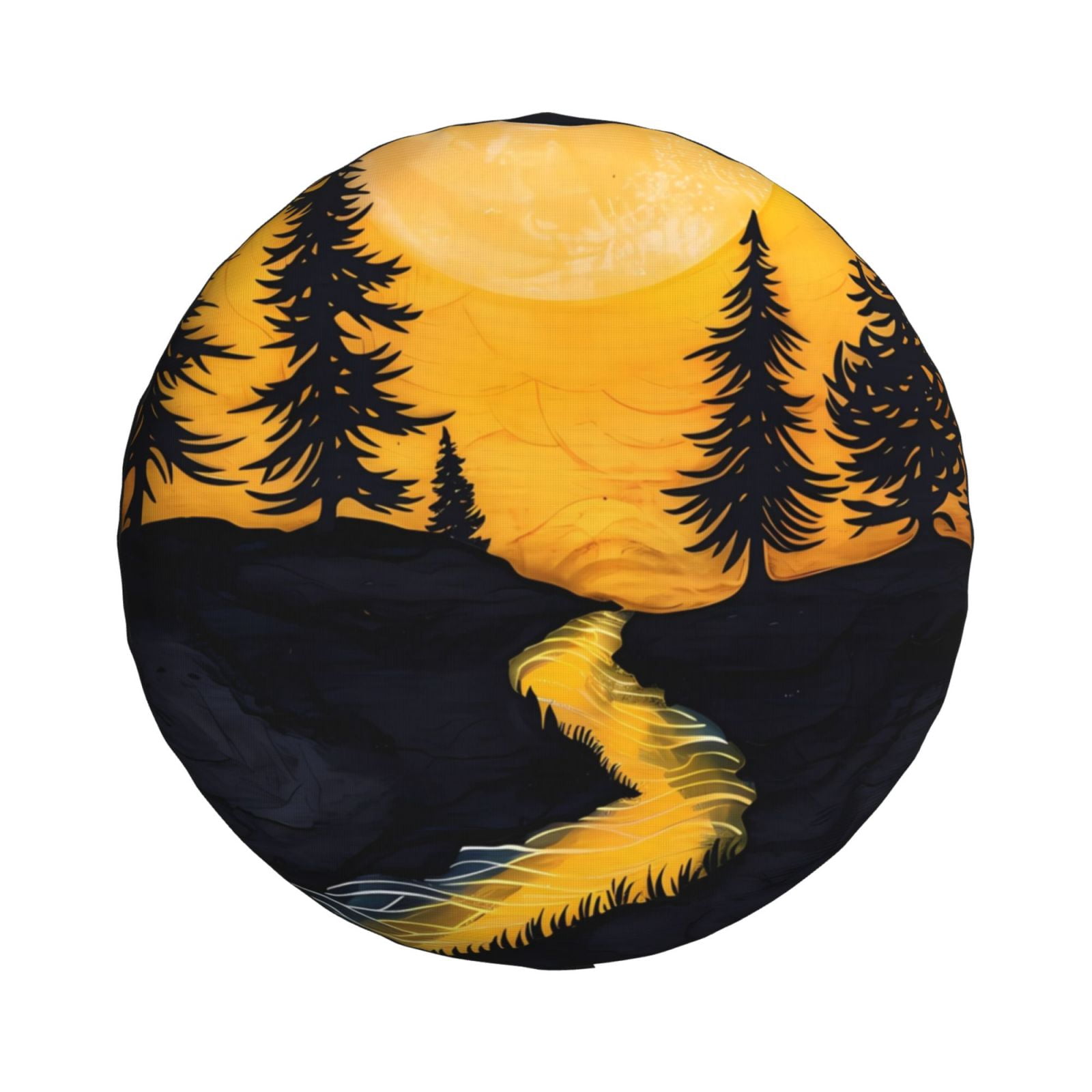 Haiem Spare Tire Cover , Wheel Cover with Sunset River Pine Trees ...