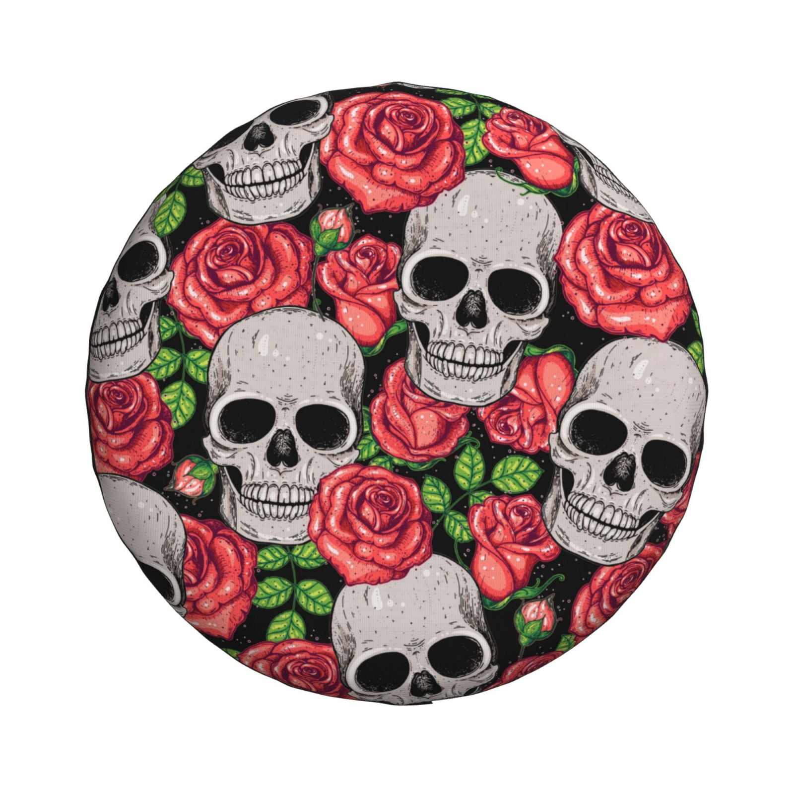 Haiem Spare Tire Cover Wheel Cover With Skull And Roses Printed